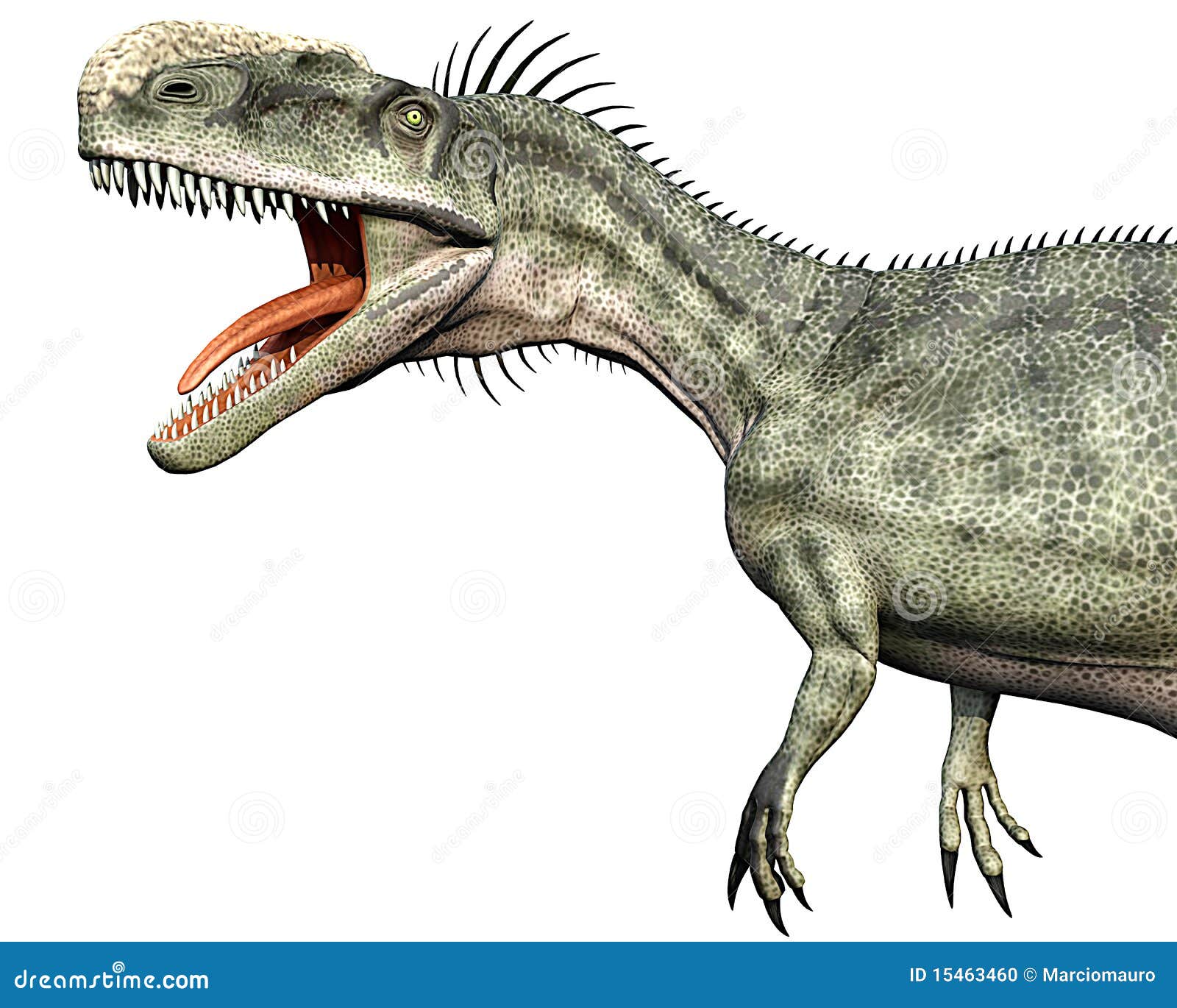 Monolophosaurus side close stock illustration. Image of monster - 15463460