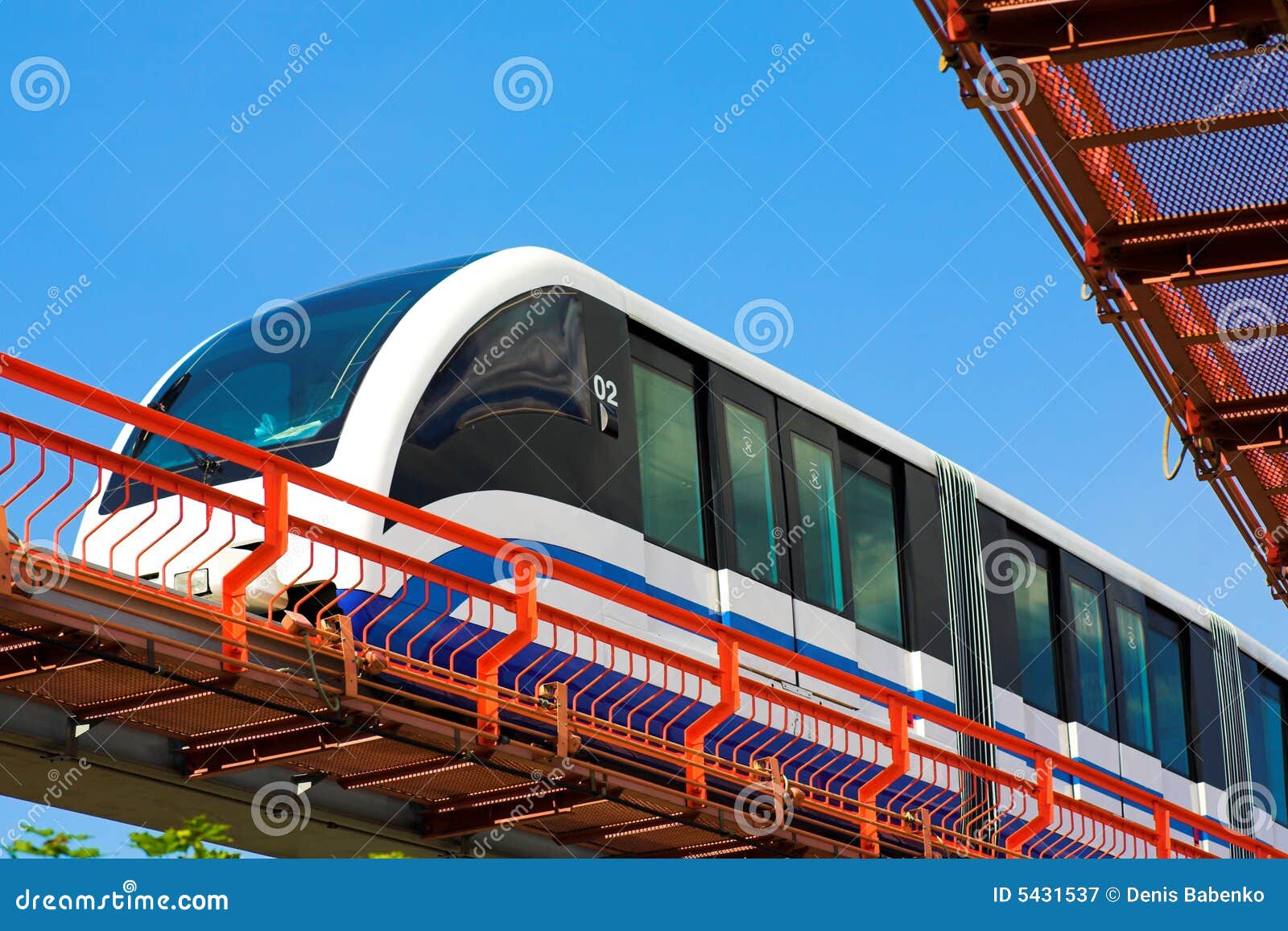 Monorail Fast Train on Railway Stock Image - Image of city, industrial ...