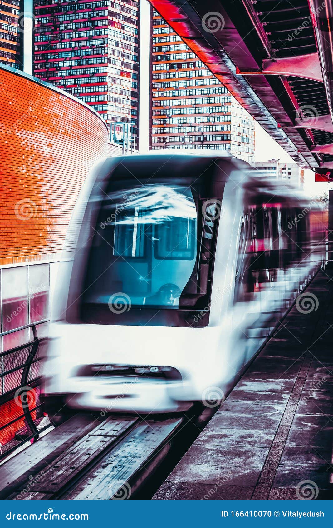 Monorail Fast Train on Railway Stock Photo - Image of blue, center ...