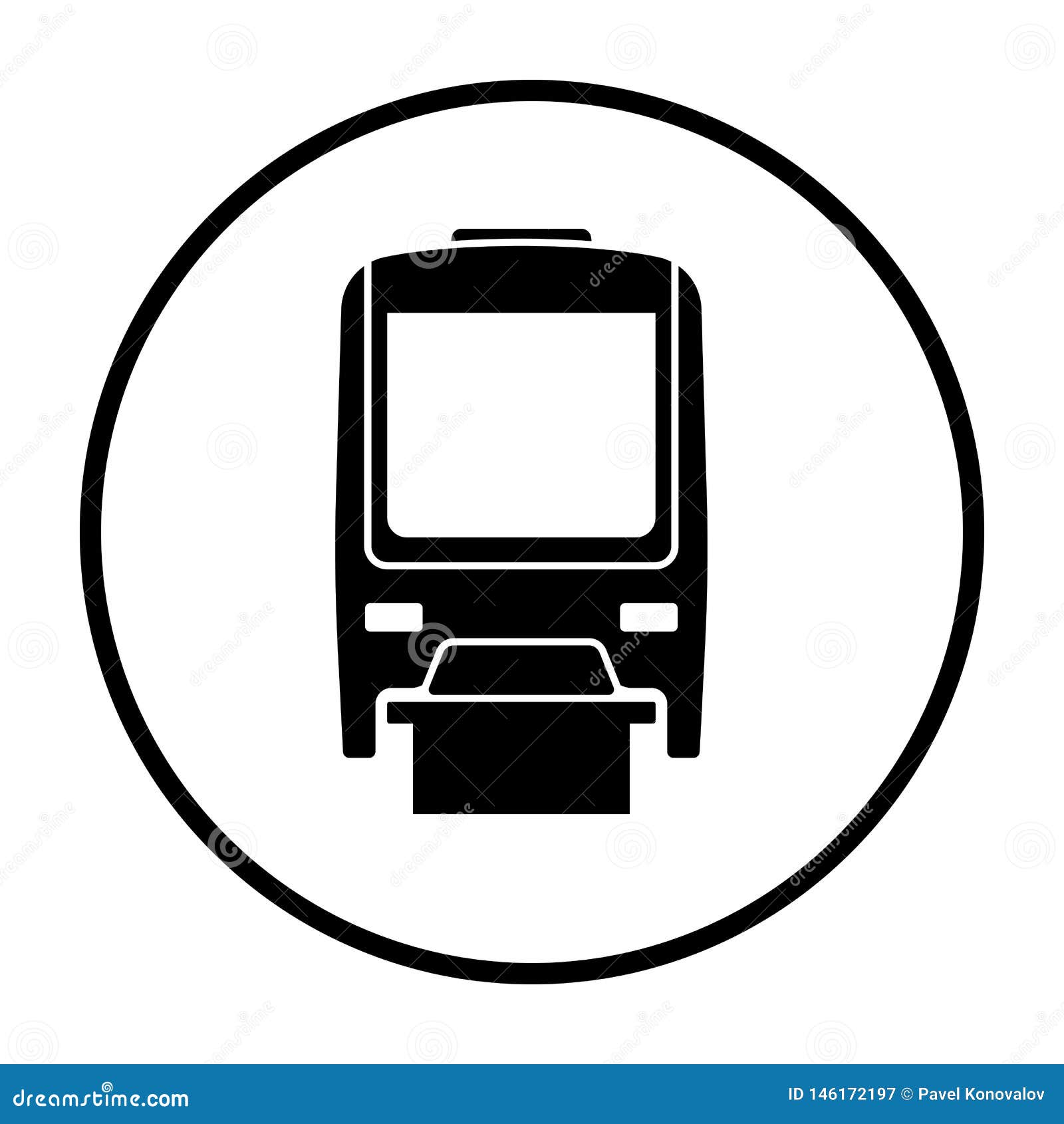 Monorail icon front view stock vector. Illustration of subway - 146172197