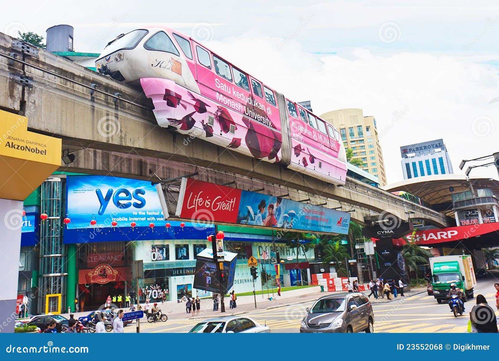 Monorail Kuala Lumpur editorial stock photo. Image of outdoor - 23552068
