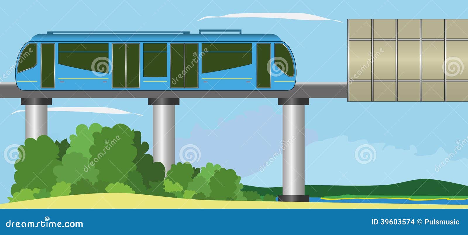 Monorail stock vector. Illustration of express, scene - 39603574