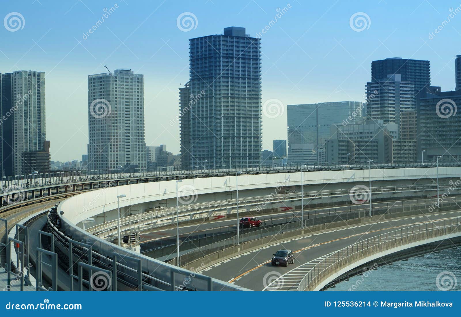 Monorail Road on the Bridge Editorial Stock Image - Image of blue ...
