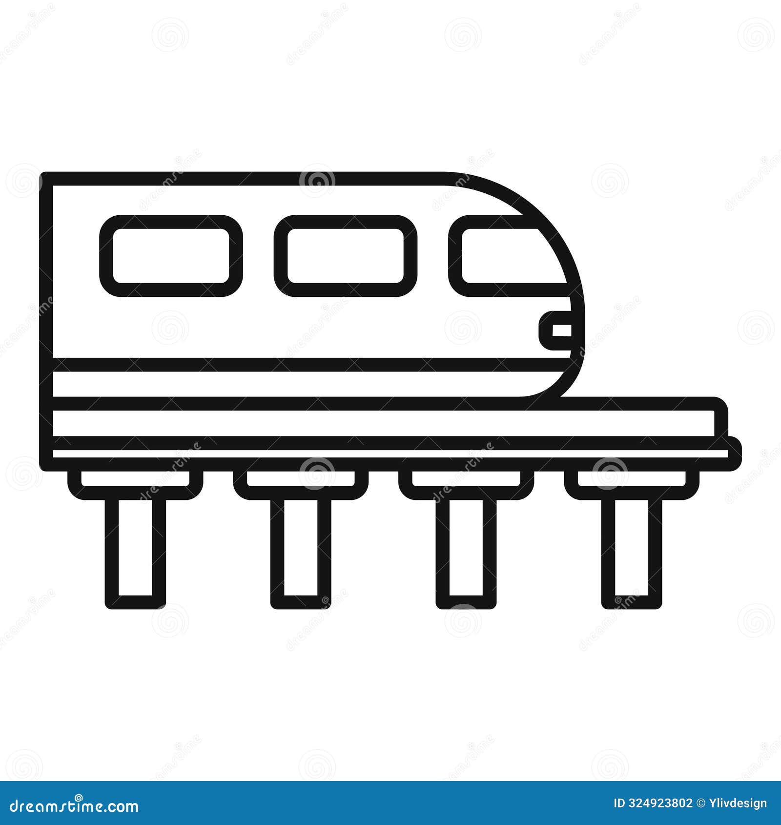 Monorail Train Arriving at Station Platform Icon Stock Illustration ...