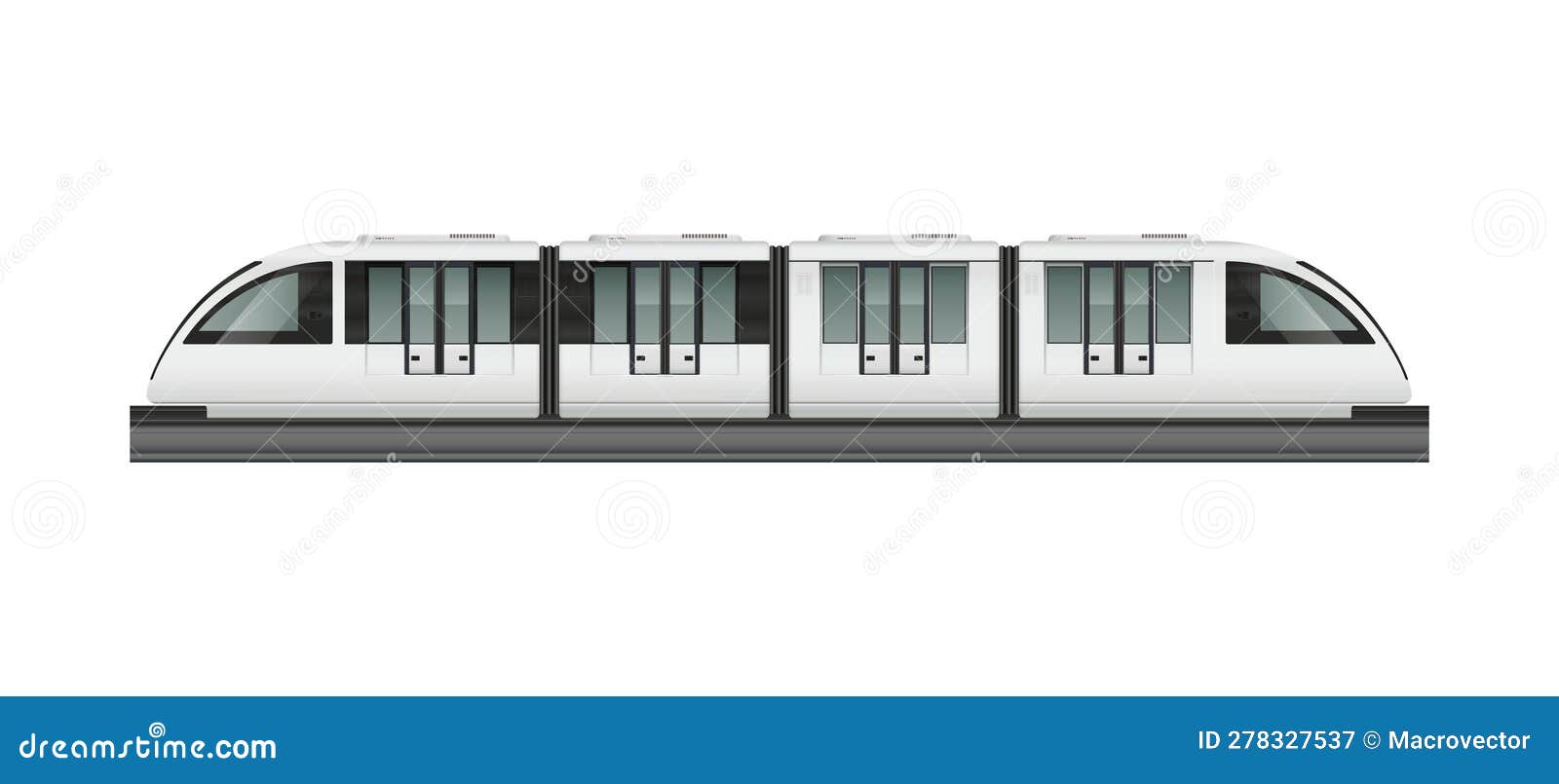 Monorail Train Carriage Composition Stock Vector - Illustration of ...
