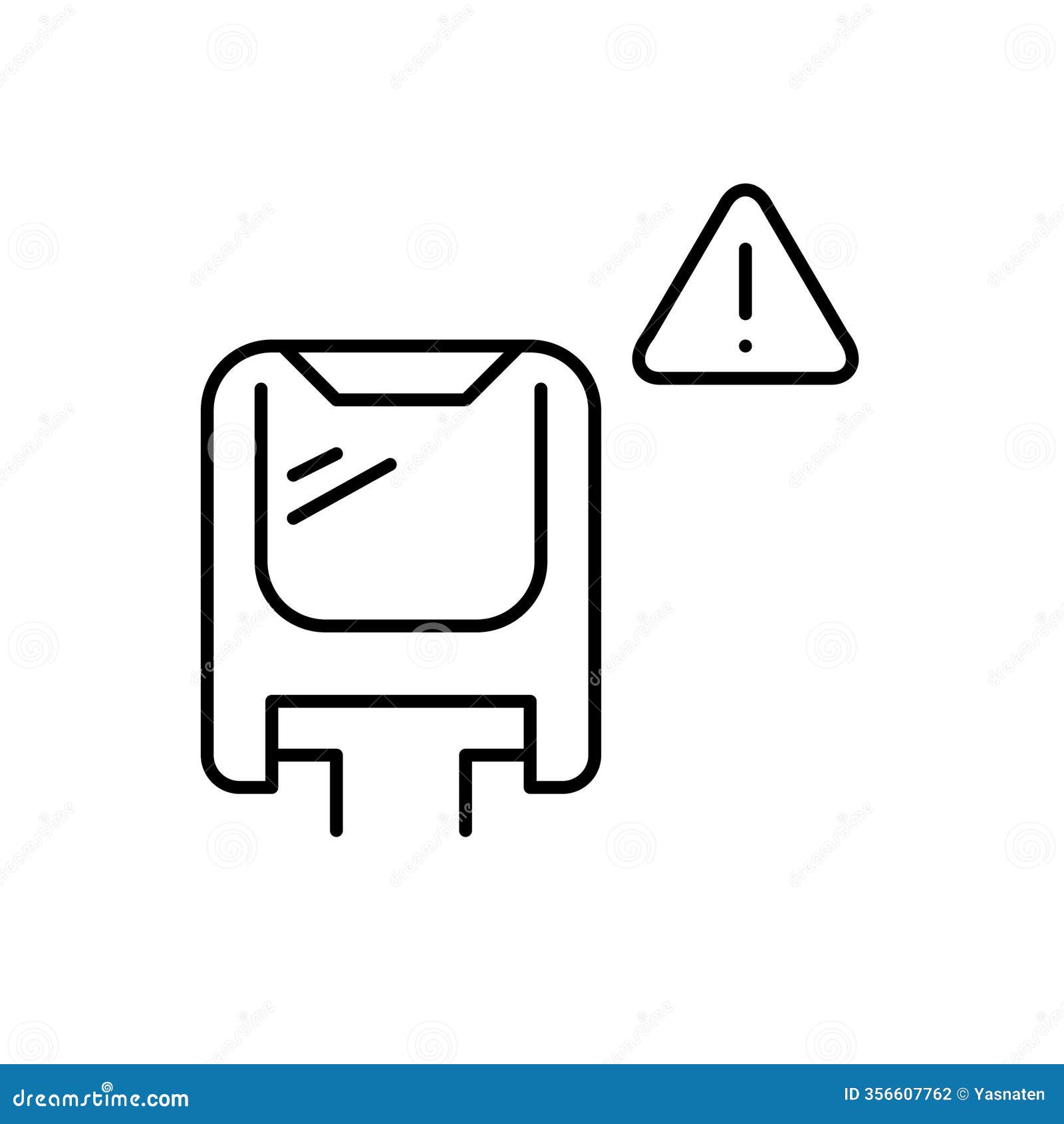 Monorail Train and Hazard Alert Symbol. Exclamation Mark in Triangle ...
