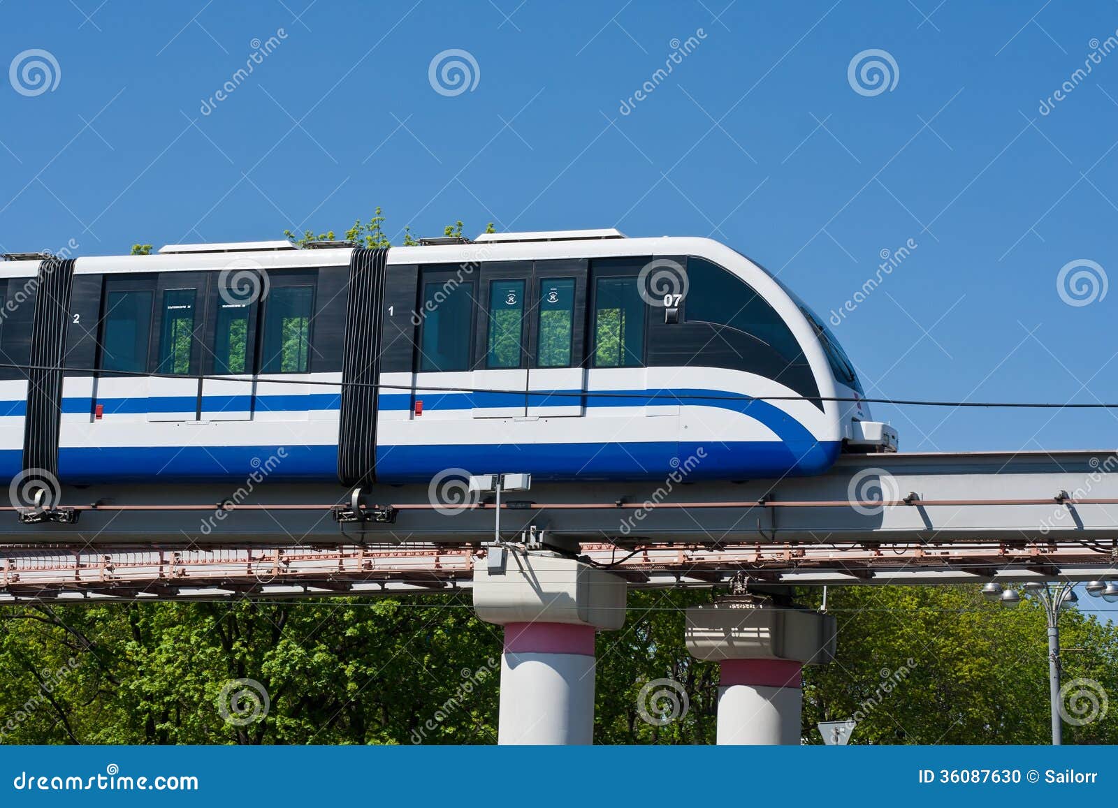 Monorail train stock photo. Image of blue, subway, passenger - 36087630