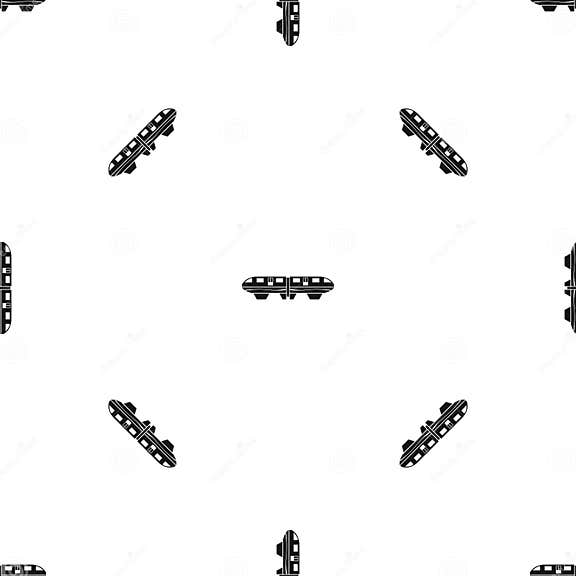 Monorail Train Pattern Seamless Black Stock Vector - Illustration of ...
