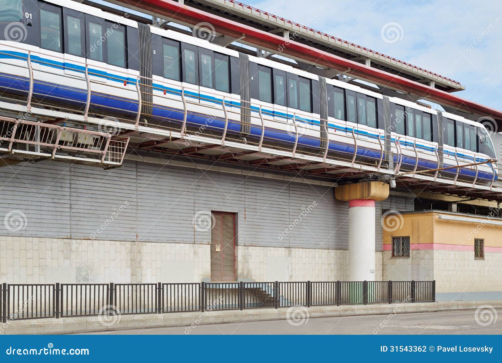 Monorail train on railway stock photo. Image of destination - 31543362