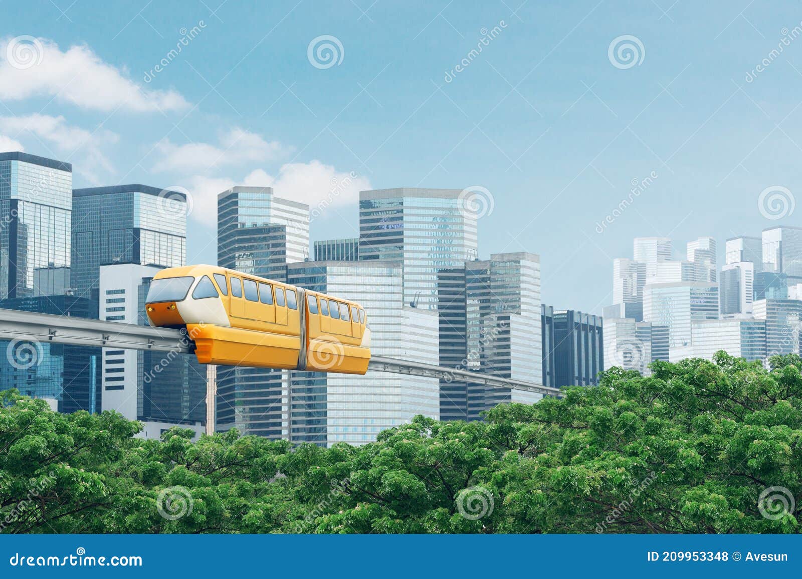 Monorail train stock photo. Image of exterior, passenger - 209953348