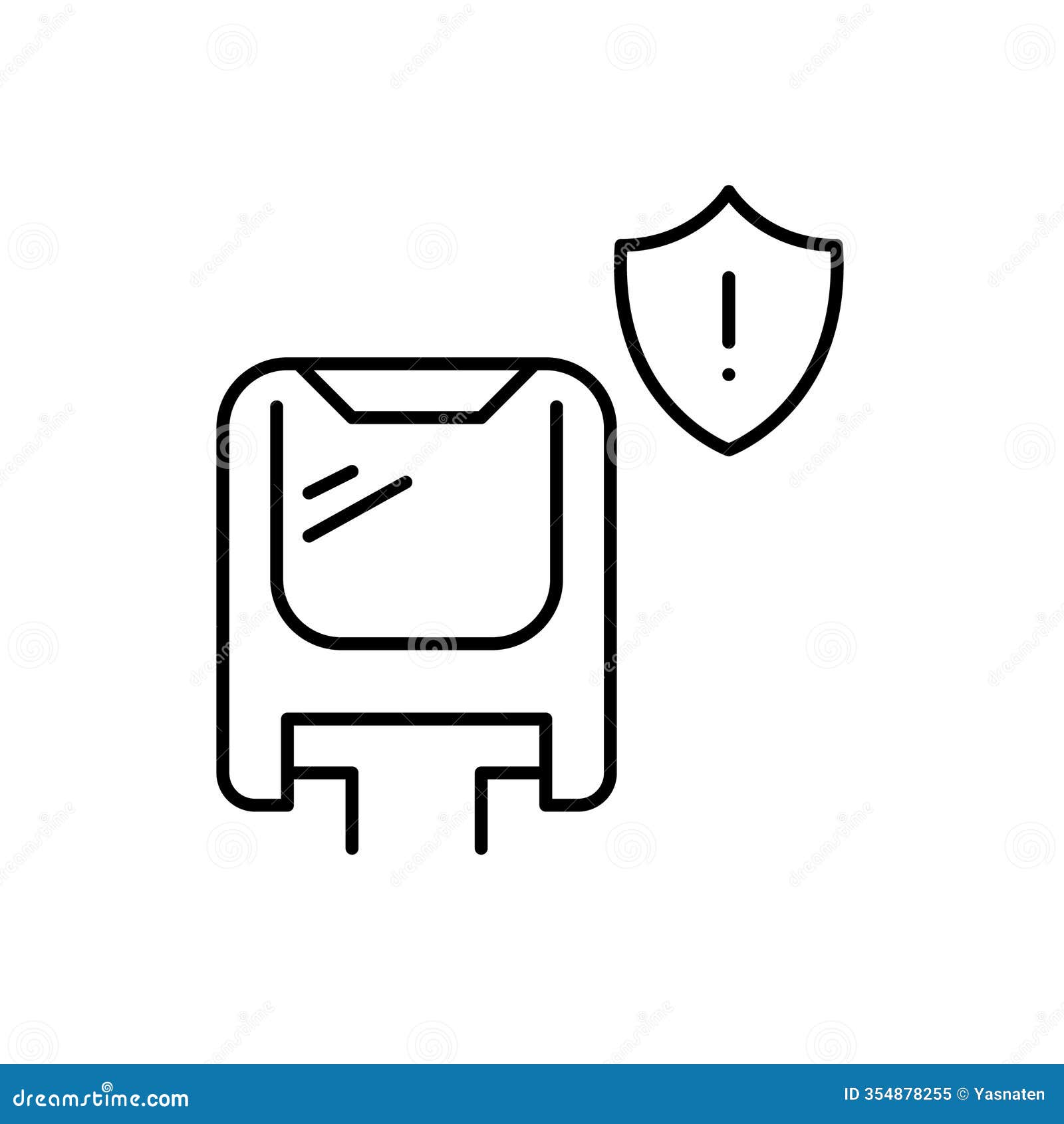 Monorail Train, Shield and Exclamation Mark. Road and Transport Safety ...