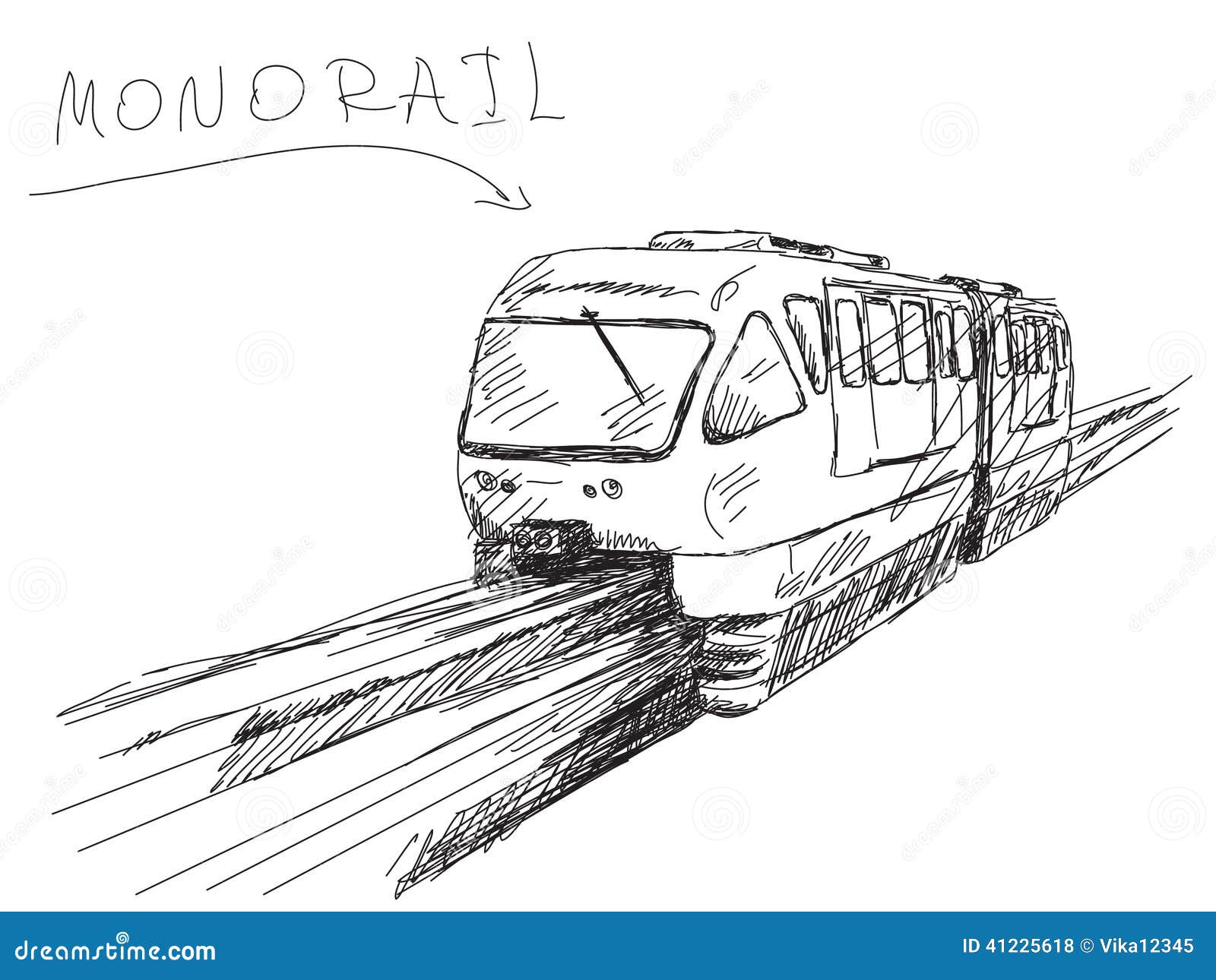 Monorail train stock vector. Illustration of railroad - 41225618