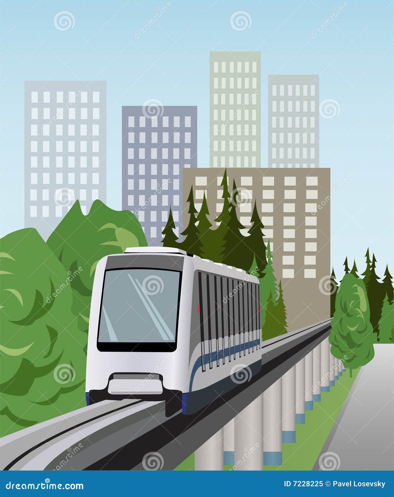 Monorail Train Line Icon, Transportation Symbol, Monorail Subway Vector ...