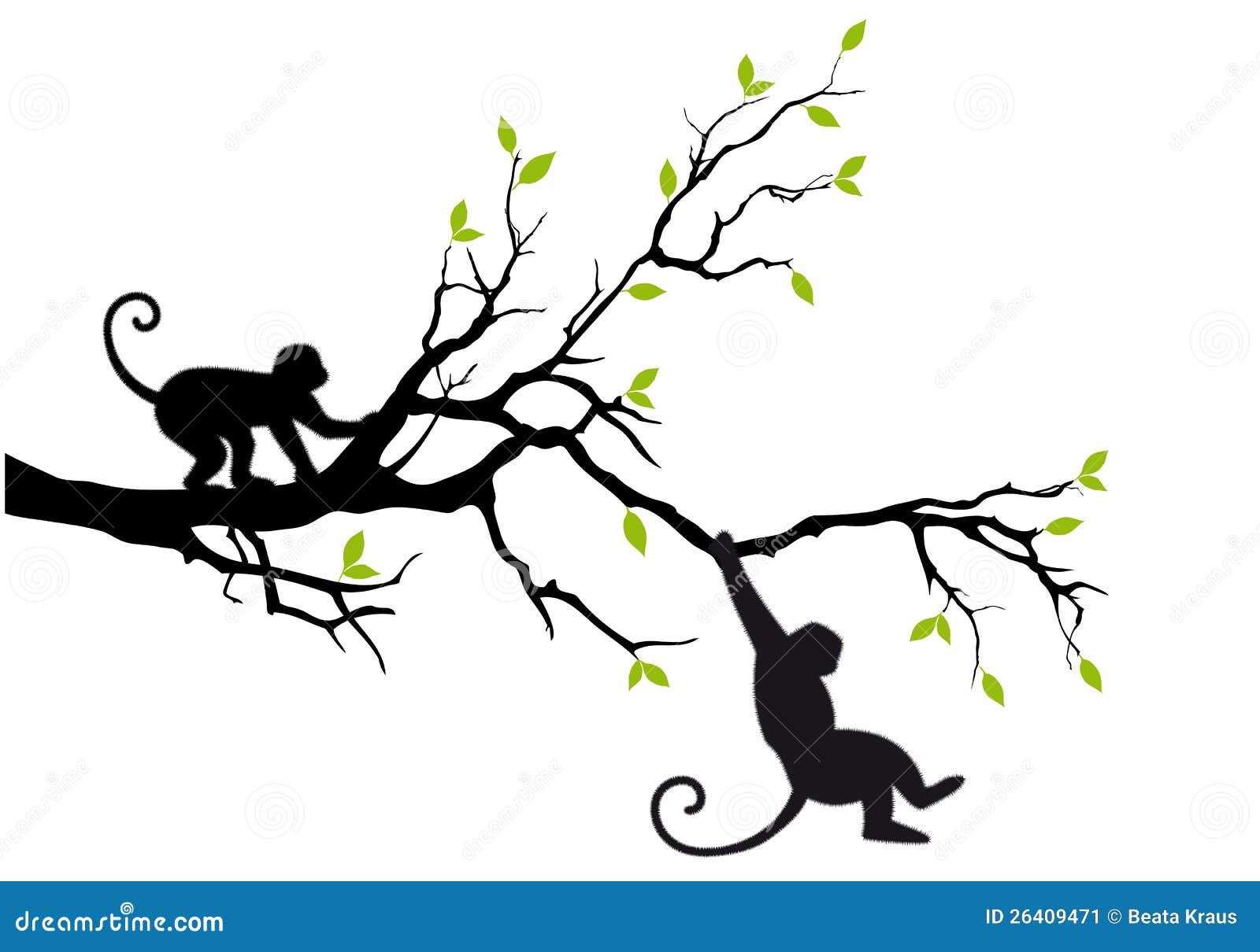 Monos en el árbol, vector ilustración del vector. Ilustración de fauna ...