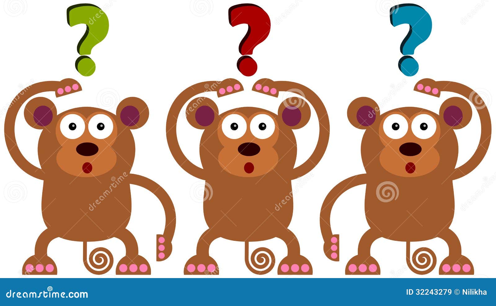 Monos que se preguntan stock de ilustración. Ilustración de pregunta ...