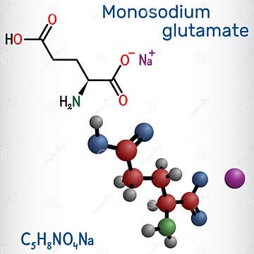 Monosodium Glutamate, MSG, Sodium Glutamate Molecule. it is Flavor ...