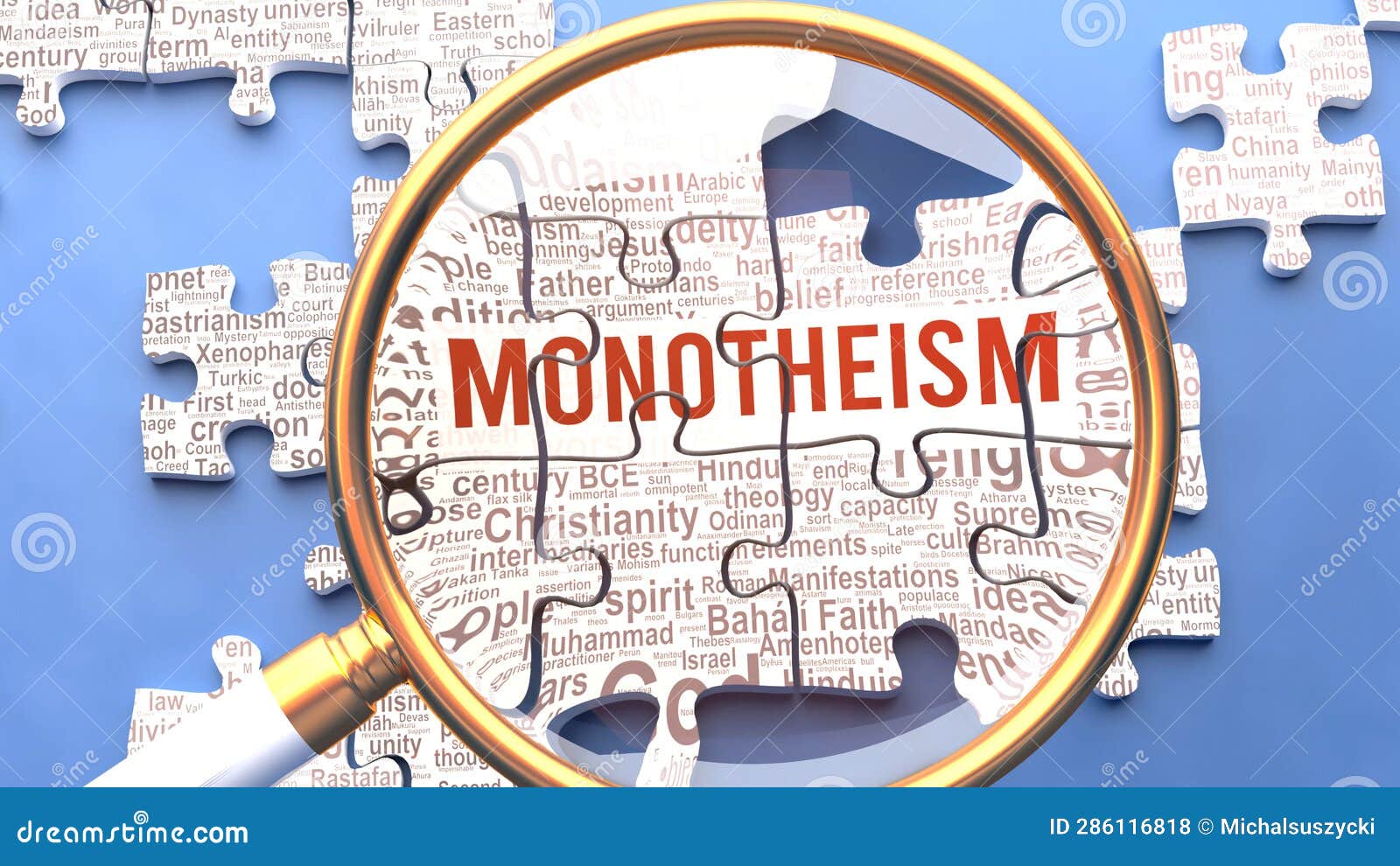 Monotheism and Related Ideas on a Puzzle Pieces. a Metaphor Showing ...