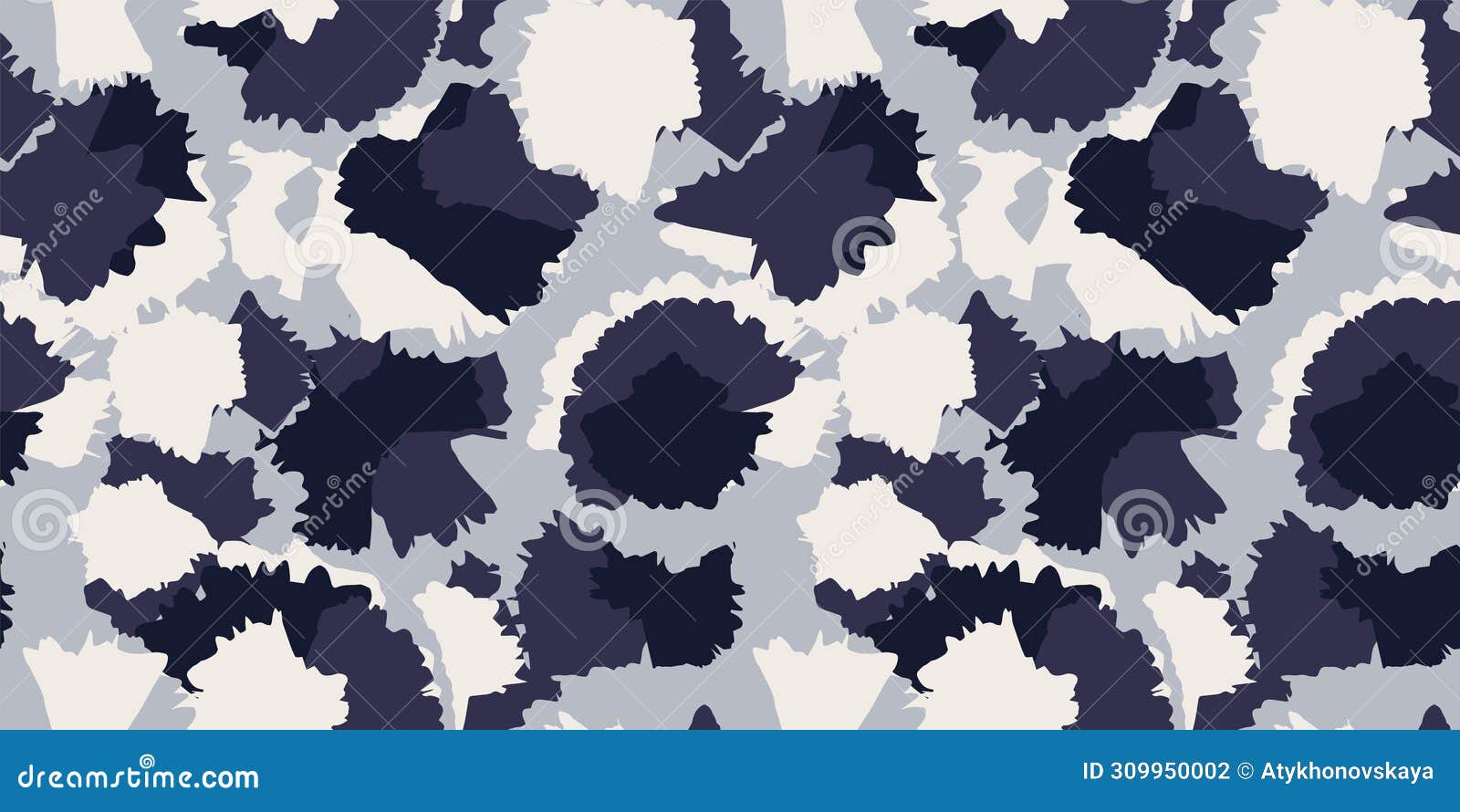 Monotone Grey Seamless Pattern Circular Brush Strokes. Vector Hand ...