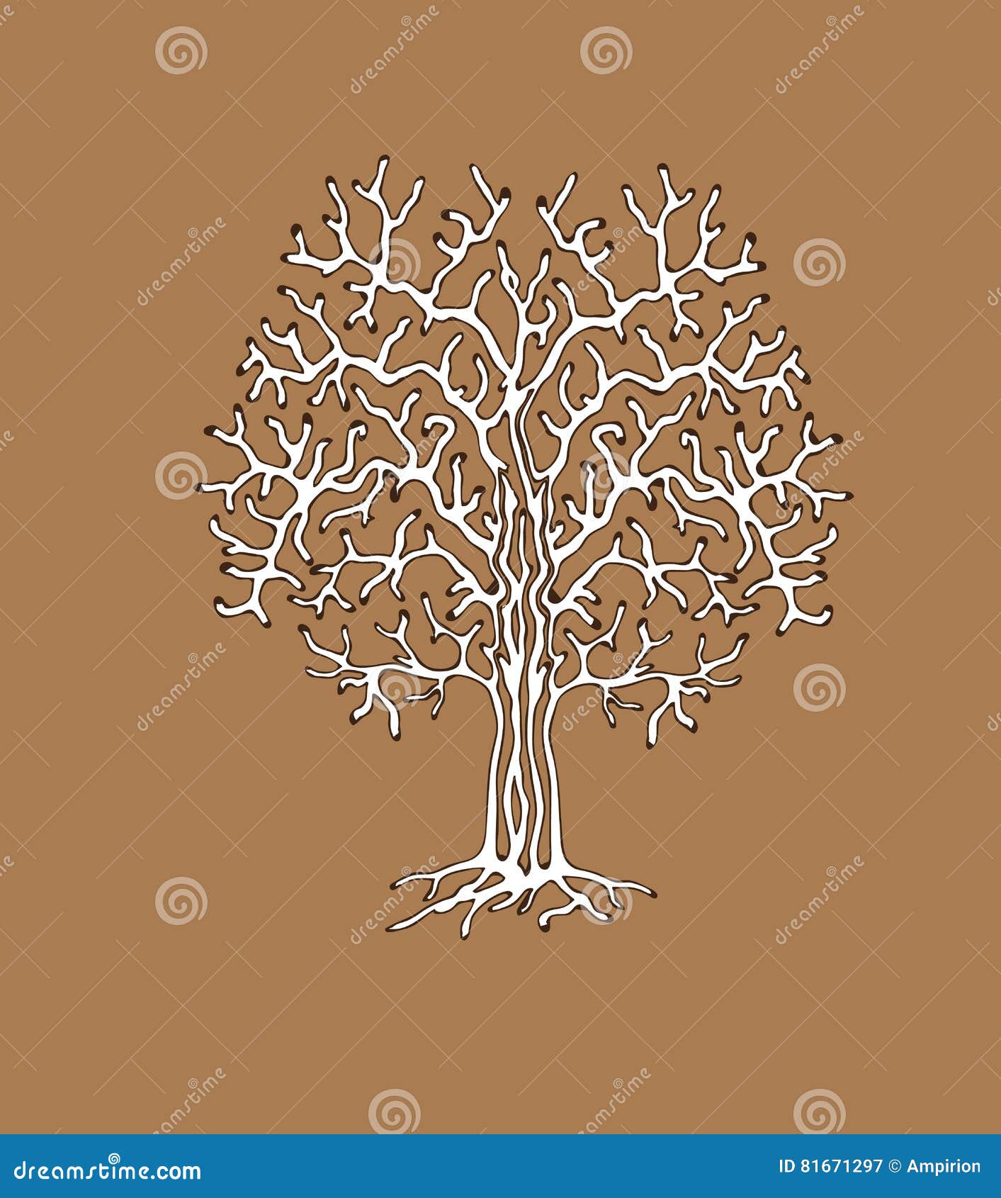The Monotonous Silhouette Of The Tree Cartoon Vector | CartoonDealer ...