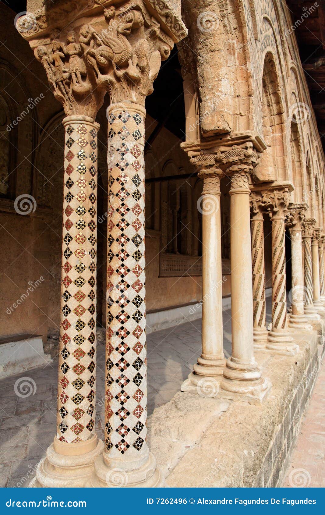 Monreale Church Columns Sicily Italy Stock Photo - Image of cloister ...