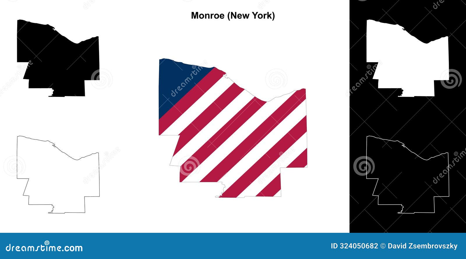 Monroe outline map stock vector. Illustration of york - 324050682