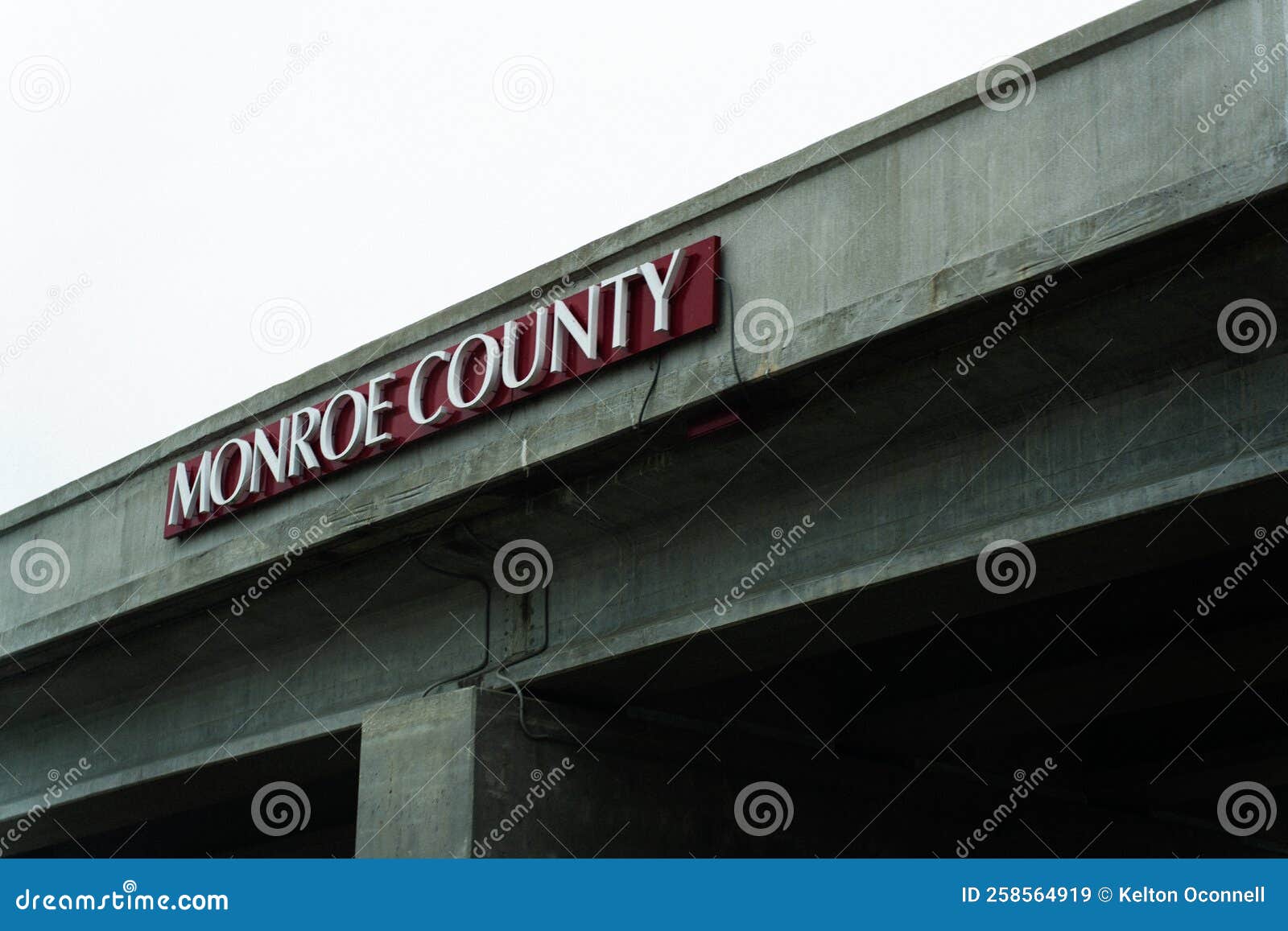 Monroe County Sign on Bridge Editorial Stock Image - Image of facade ...