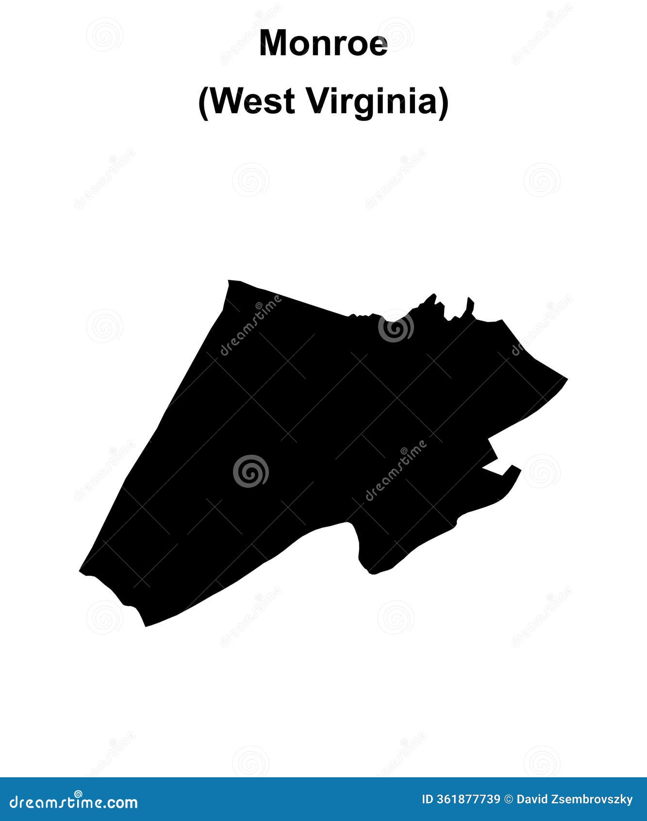 Monroe outline map stock illustration. Illustration of empty - 361877739