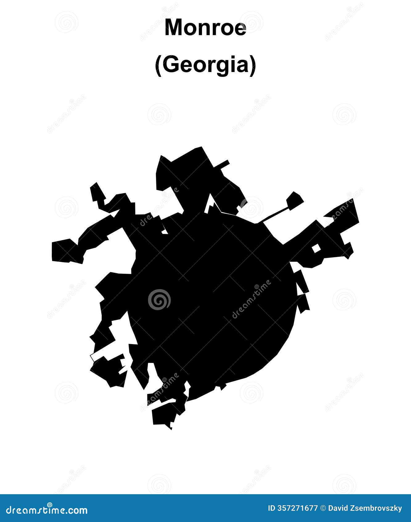 Monroe Outline Map Cartoon Vector | CartoonDealer.com #357454701