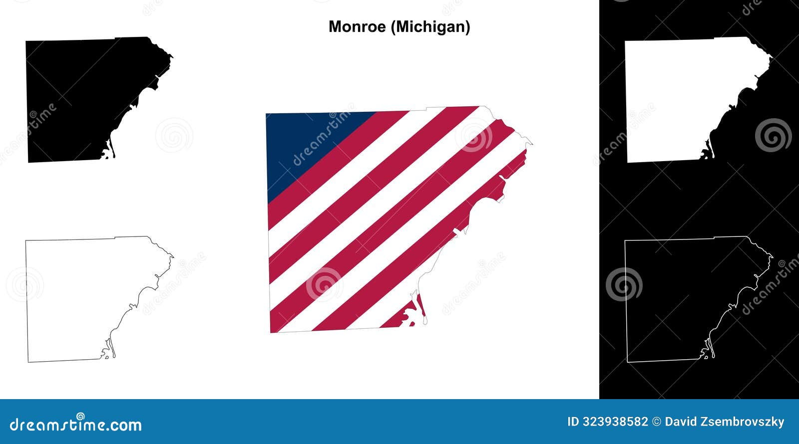 Monroe outline map stock illustration. Illustration of counties - 323938582