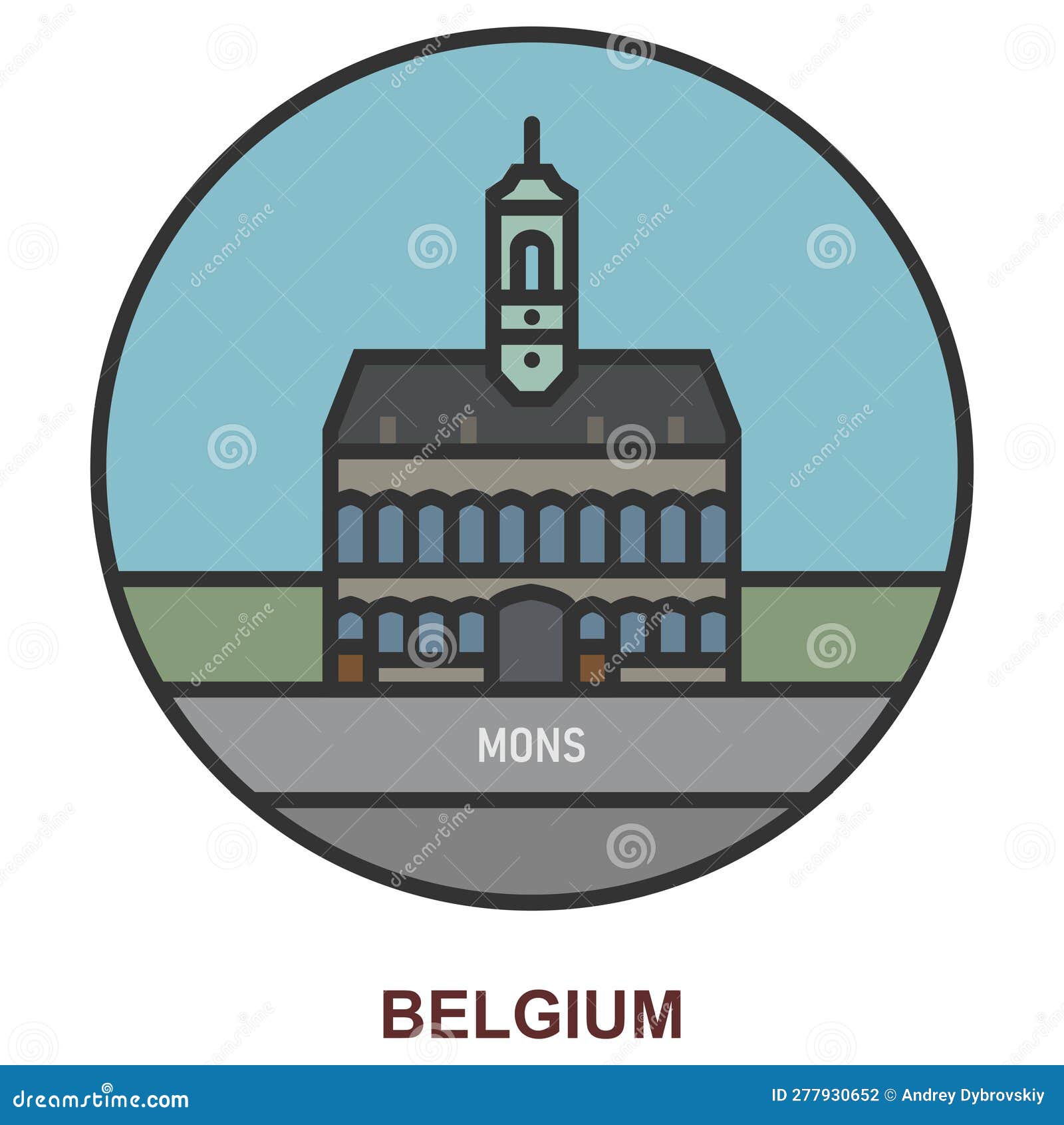 Mons. Cities and Towns in Belgium Stock Vector - Illustration of ...