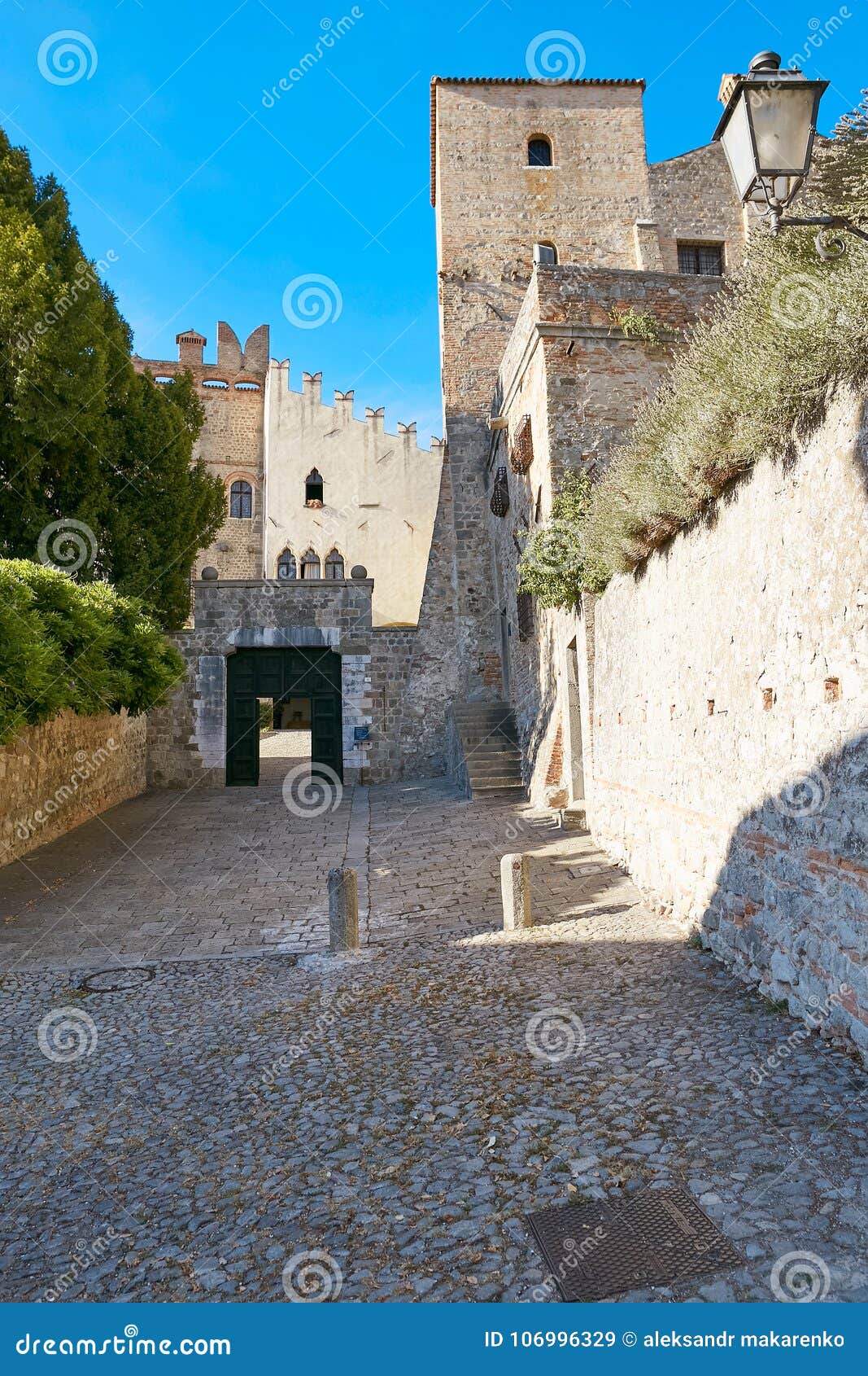 Monselice, Italy - July 13, 2017: Facade of the Castle of Monselice ...