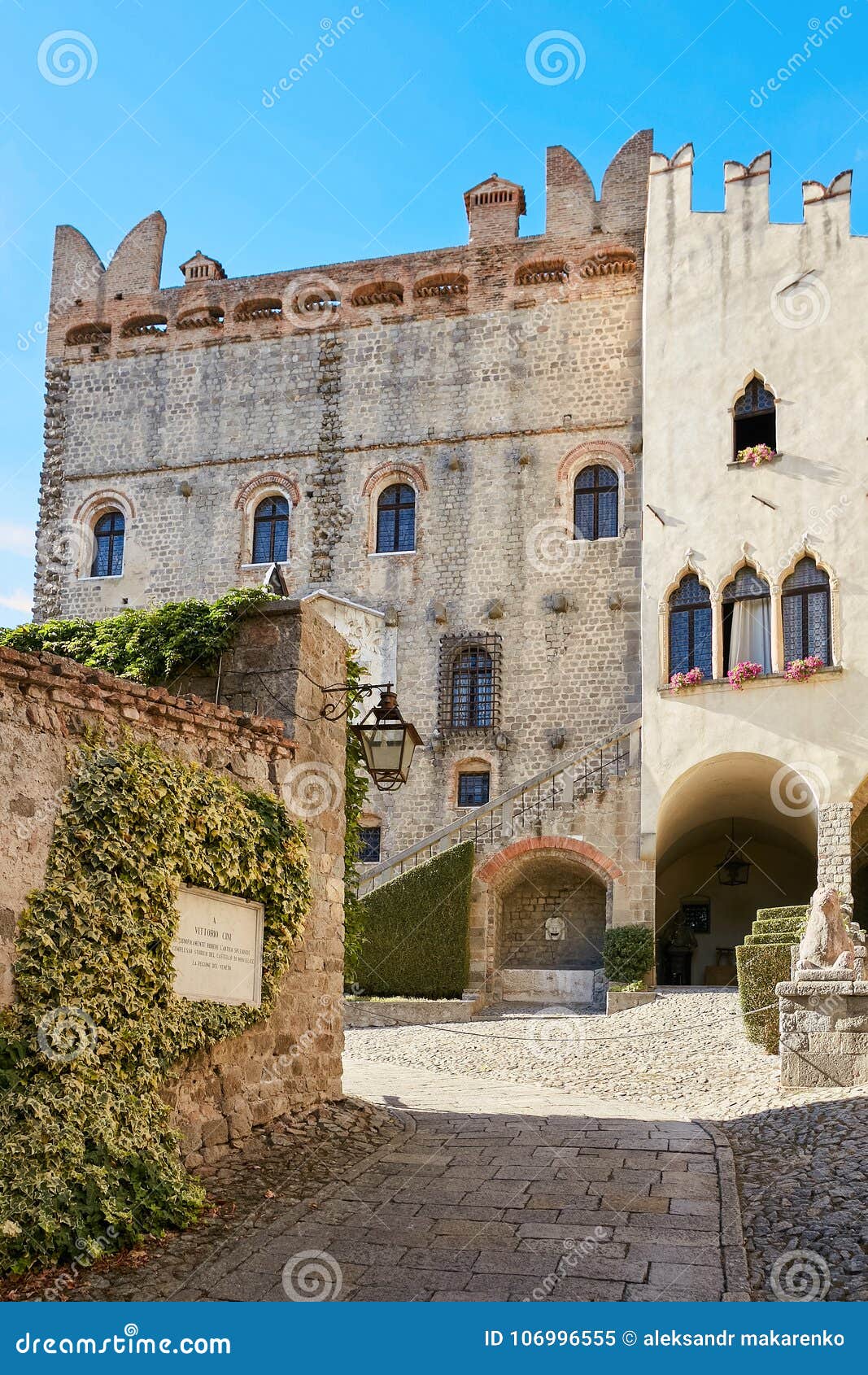 Monselice, Italy - July 13, 2017: Facade of the Castle of Monselice ...