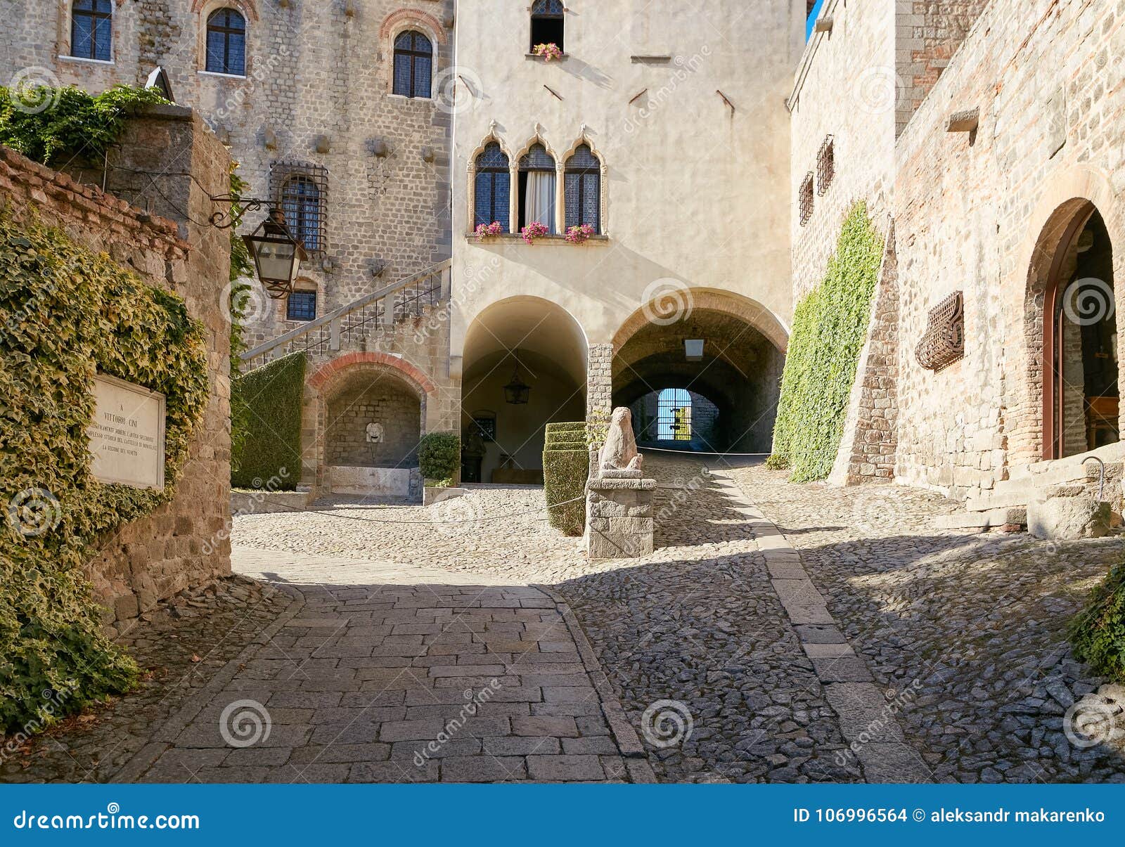 Monselice, Italy - July 13, 2017: Facade of the Castle of Monselice ...