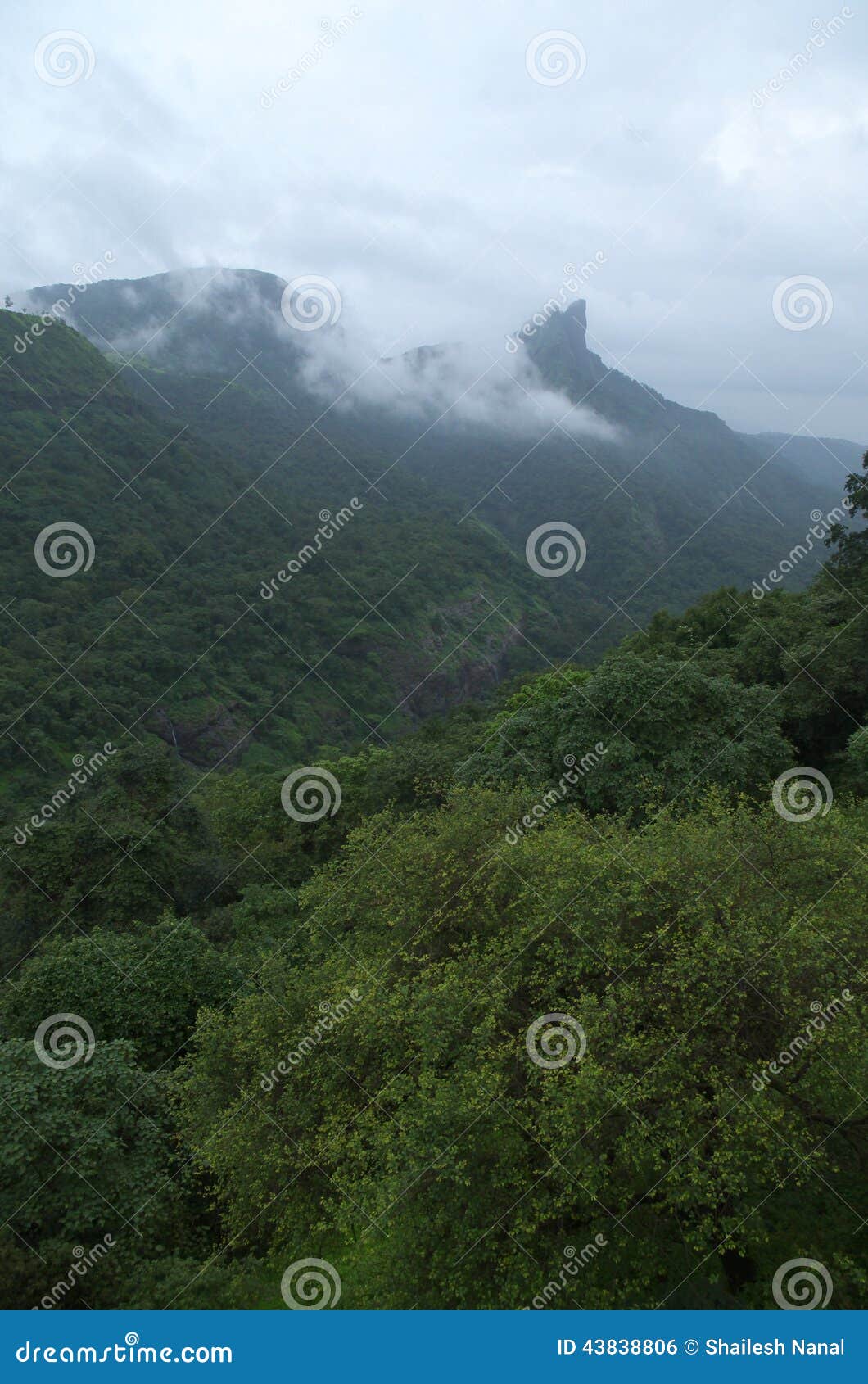 Monsoon Clouds and a Mountain Scene Stock Photo - Image of vegetation ...