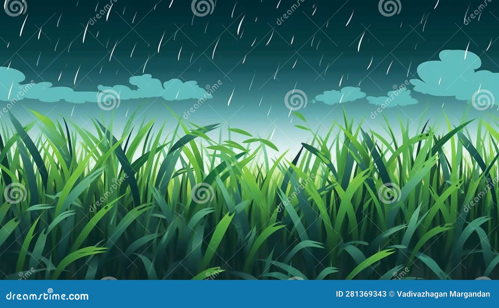 Monsoon landscape stock illustration. Illustration of fertilizer ...