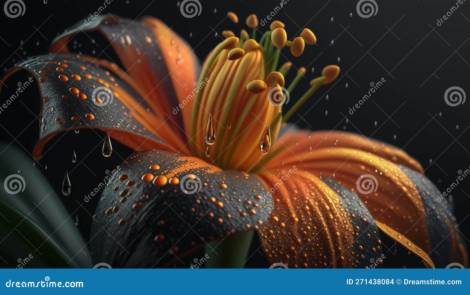 Monsoon Lily Flower. Generative AI Stock Illustration - Illustration of ...