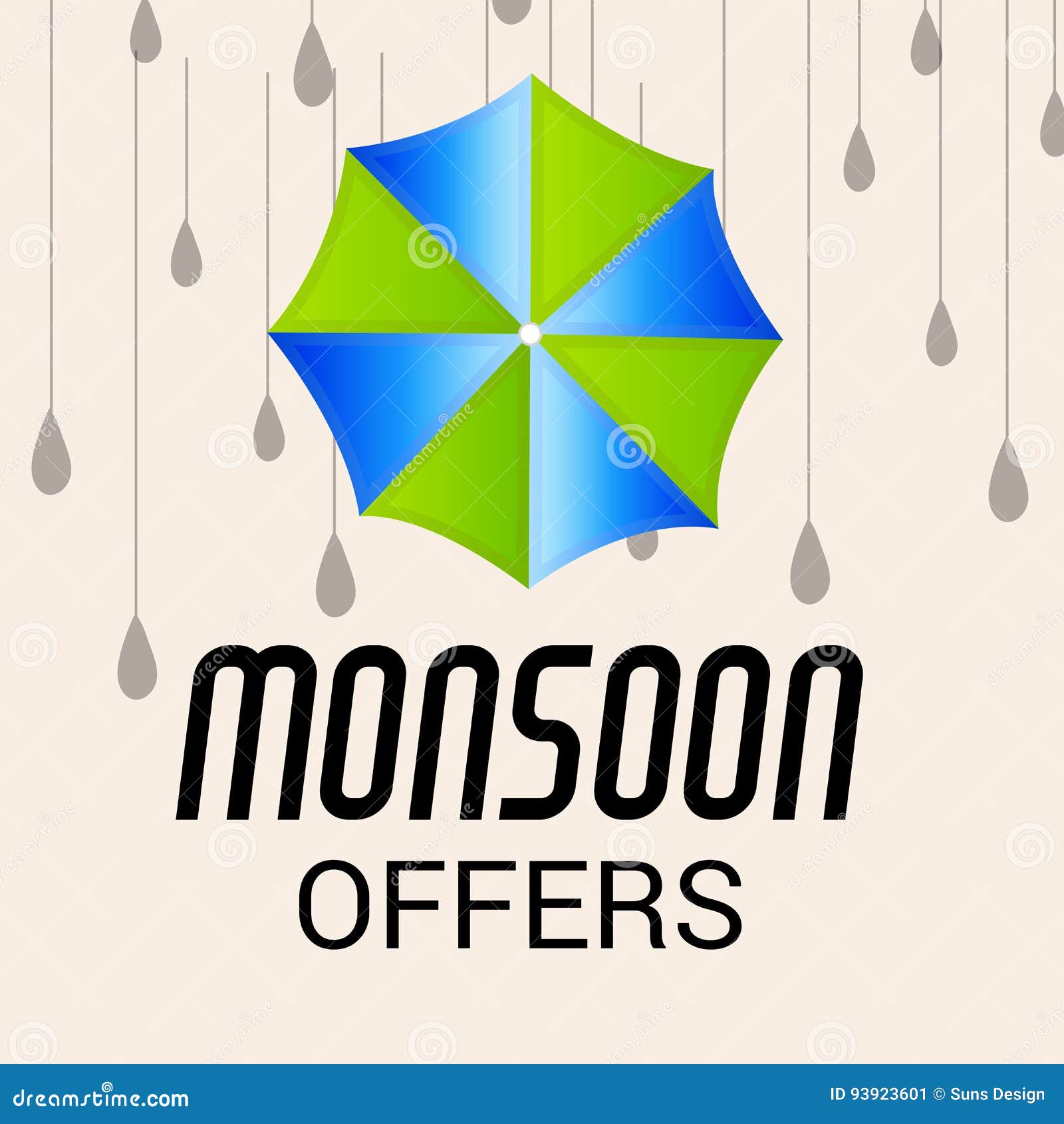 Monsoon Offers stock illustration. Illustration of rain - 93923601