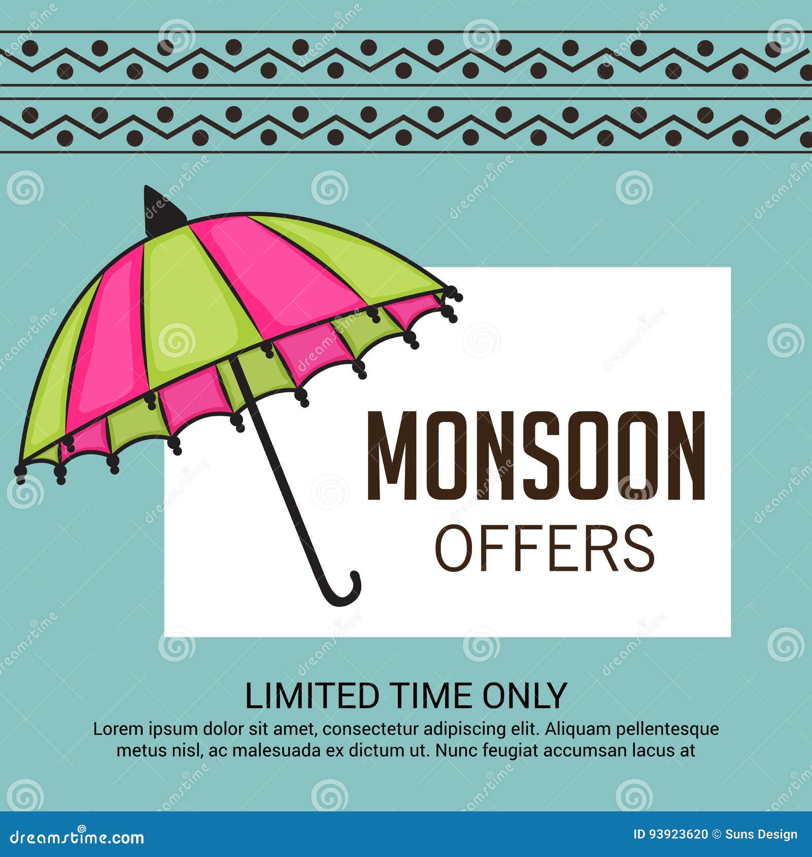Monsoon Offers stock illustration. Illustration of background - 93923620