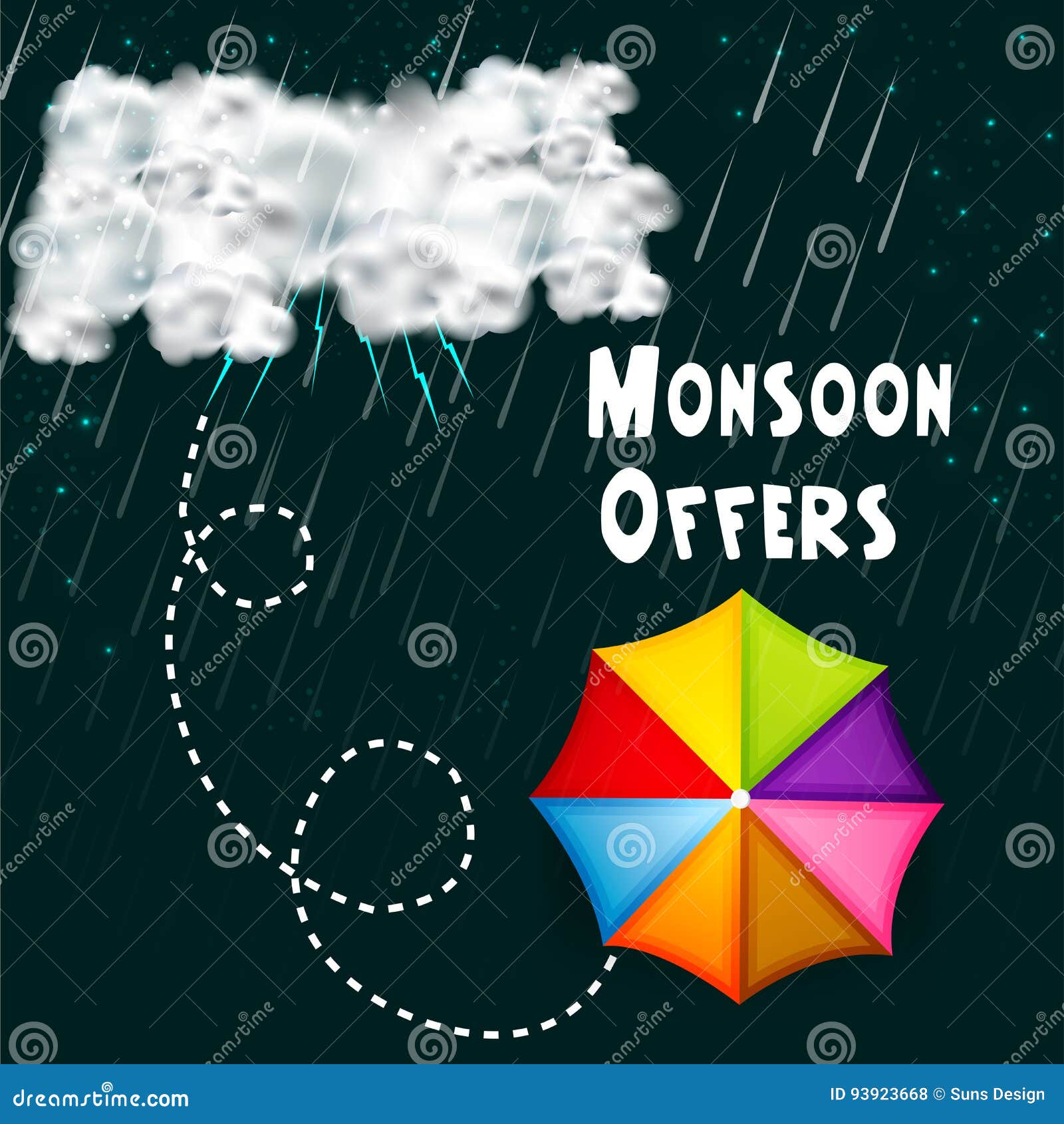 Monsoon Offers stock illustration. Illustration of text - 93923668