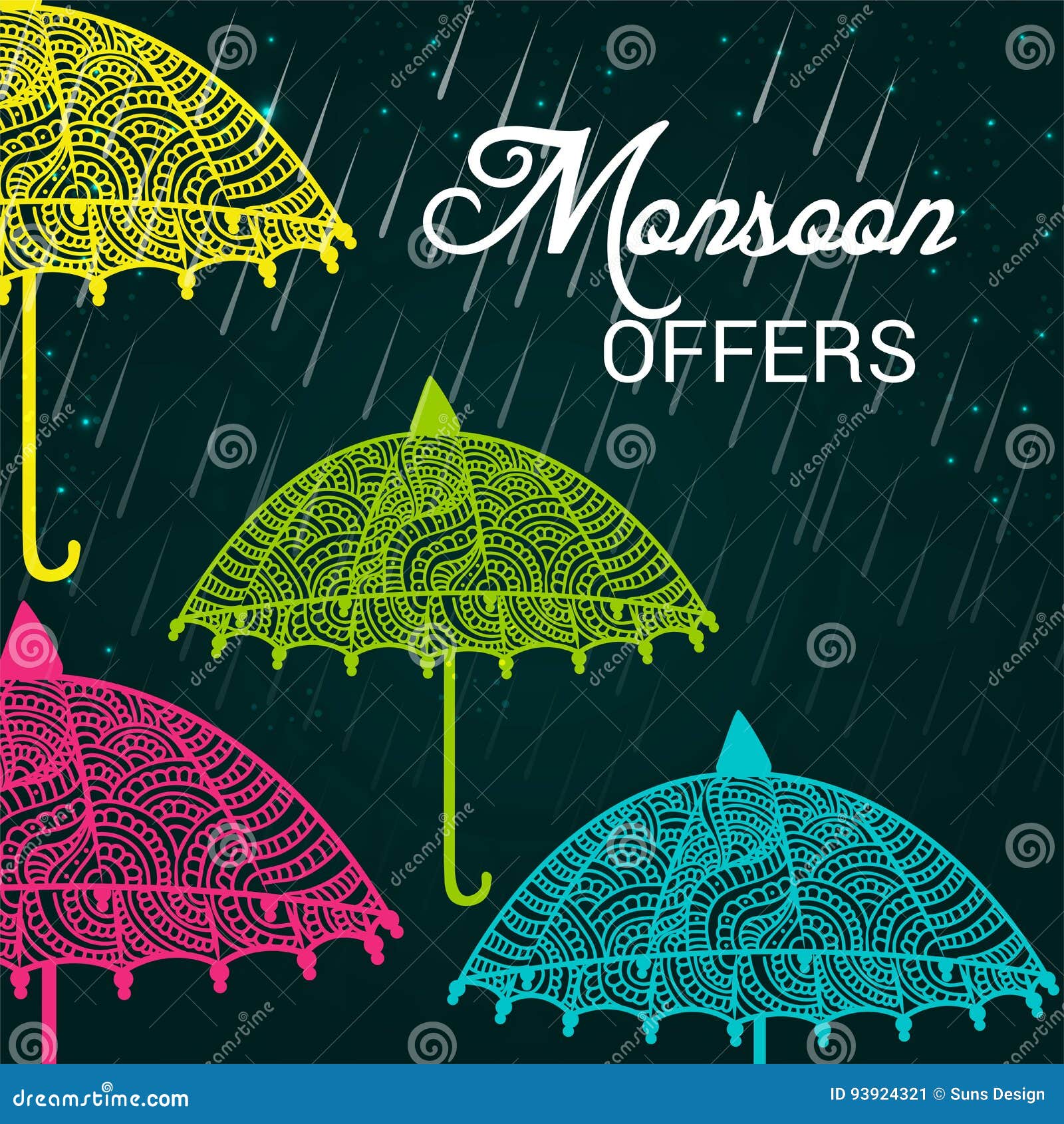 Monsoon Offers stock illustration. Illustration of product - 93924321
