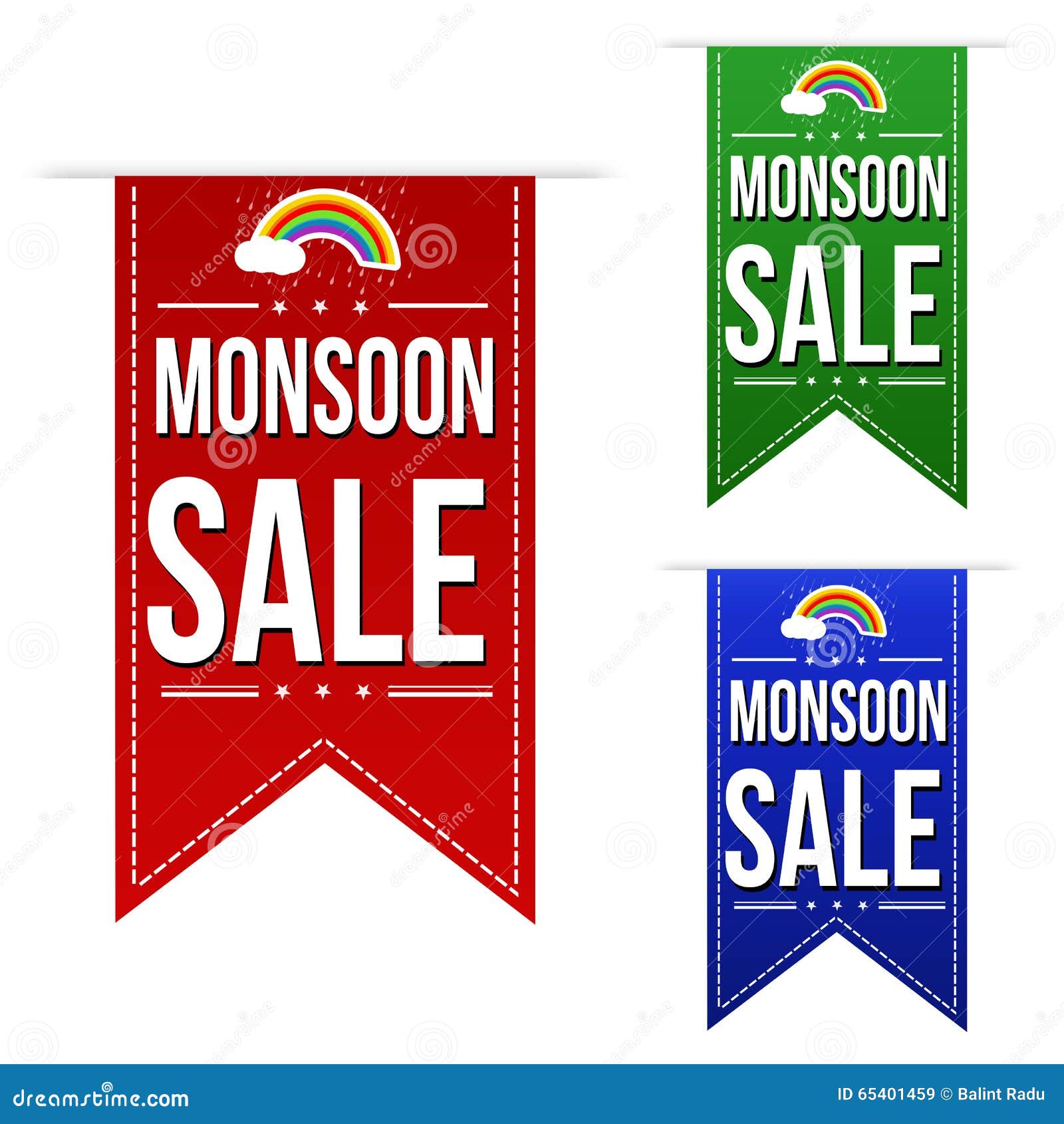 Monsoon Sale Banner Design Set Stock Vector - Illustration of discount ...