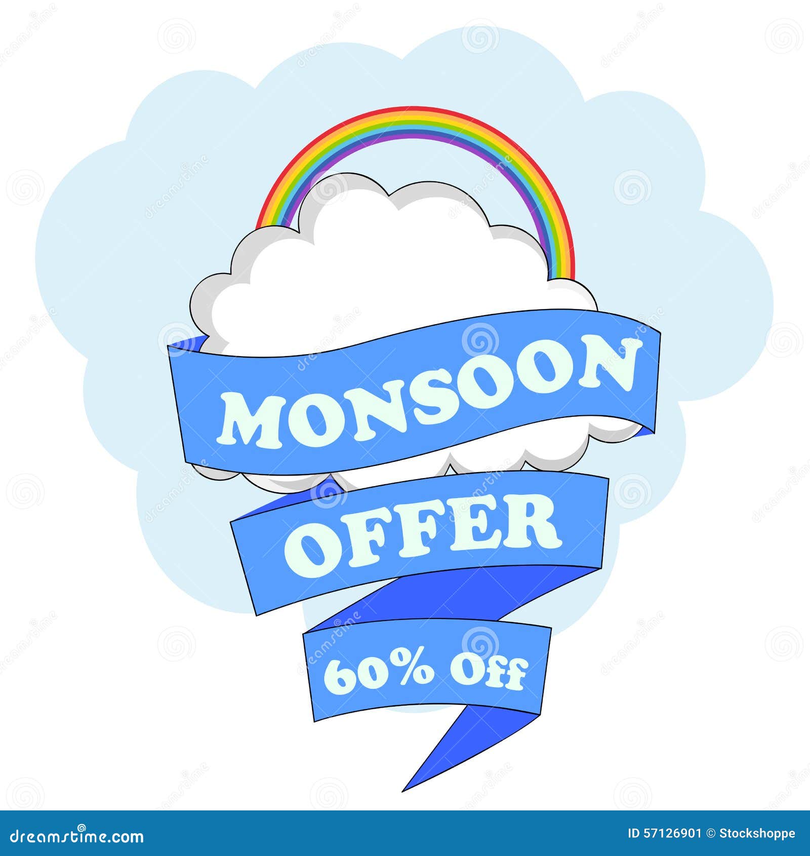Monsoon Sale Special Offer Banner With Handwritten Text Design And ...
