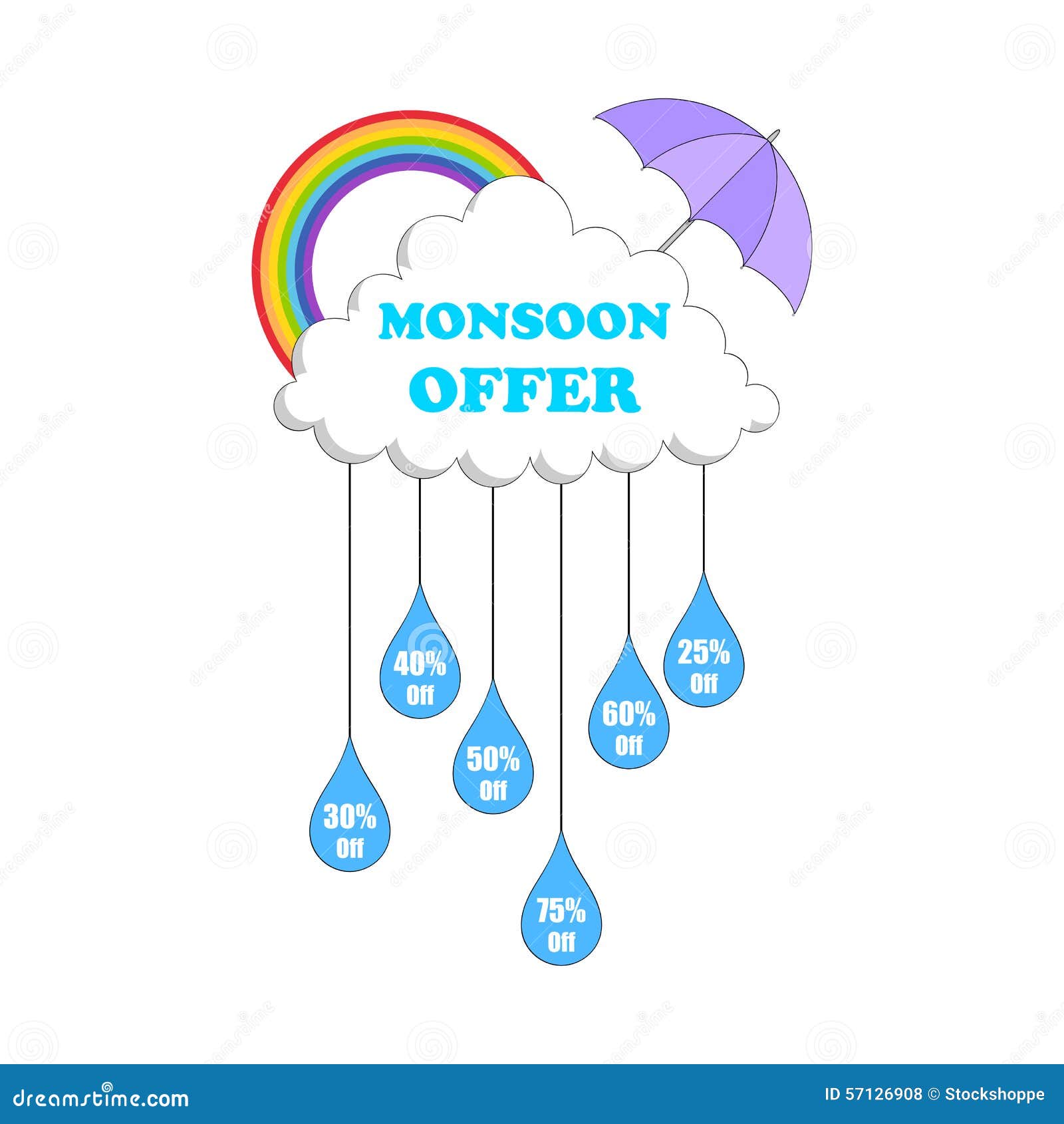Monsoon sale offer stock vector. Illustration of climate - 57126908