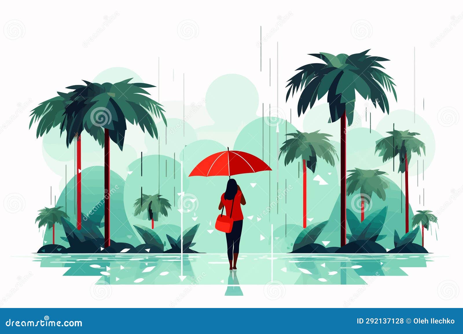 Monsoon Season Vector Flat Minimalistic Isolated Vector Style ...