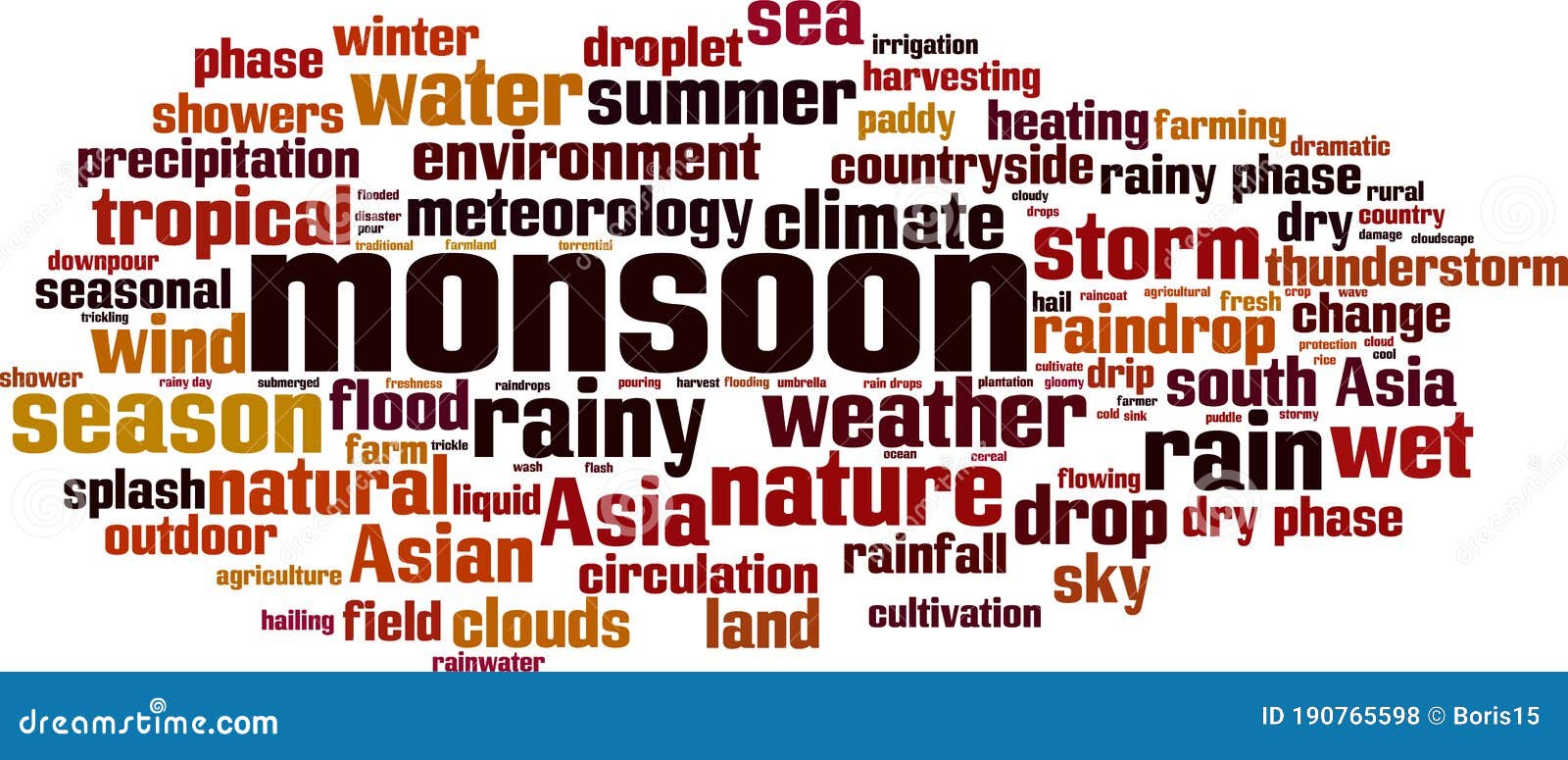 Monsoon word cloud stock vector. Illustration of flood - 190765598
