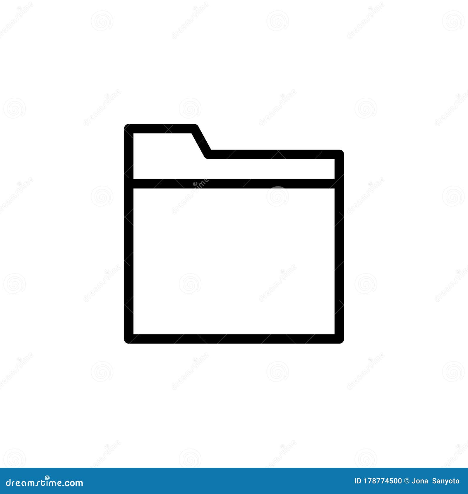 A Simple Line Blank Folder Icon Design Stock Vector - Illustration of ...