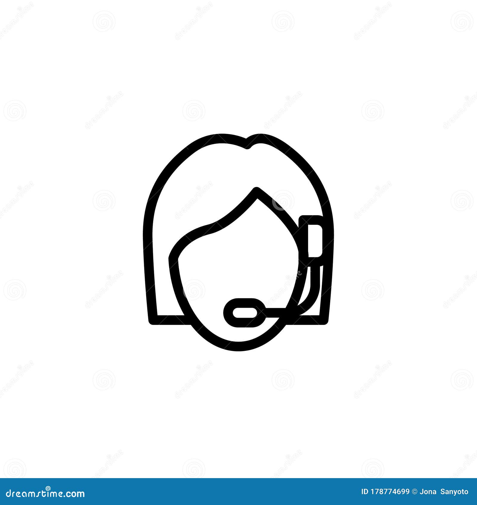 A Simple Line Woman Operator Icon Design Stock Vector - Illustration of ...