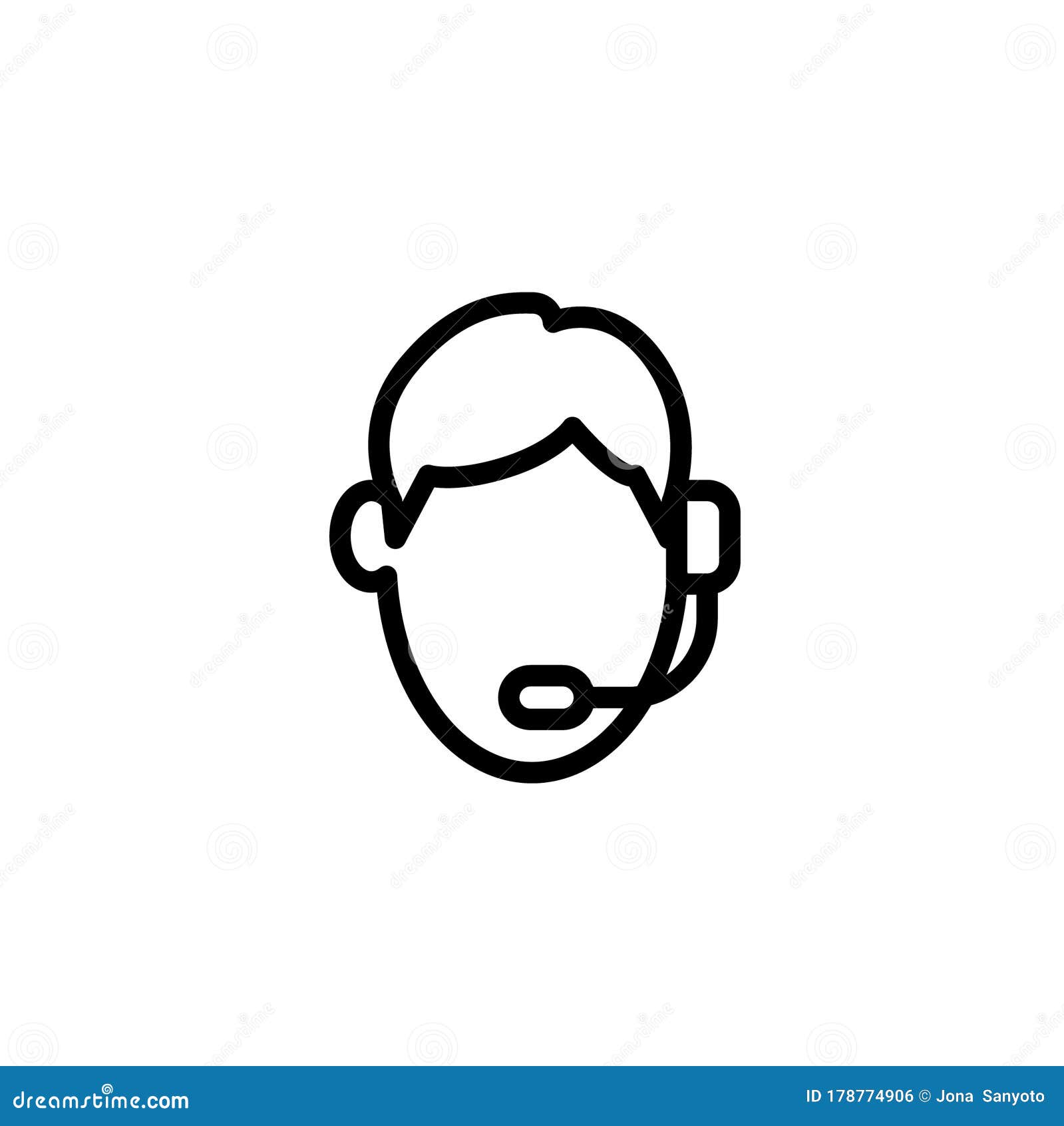 A Simple Line Man Operator Icon Design Stock Vector - Illustration of ...