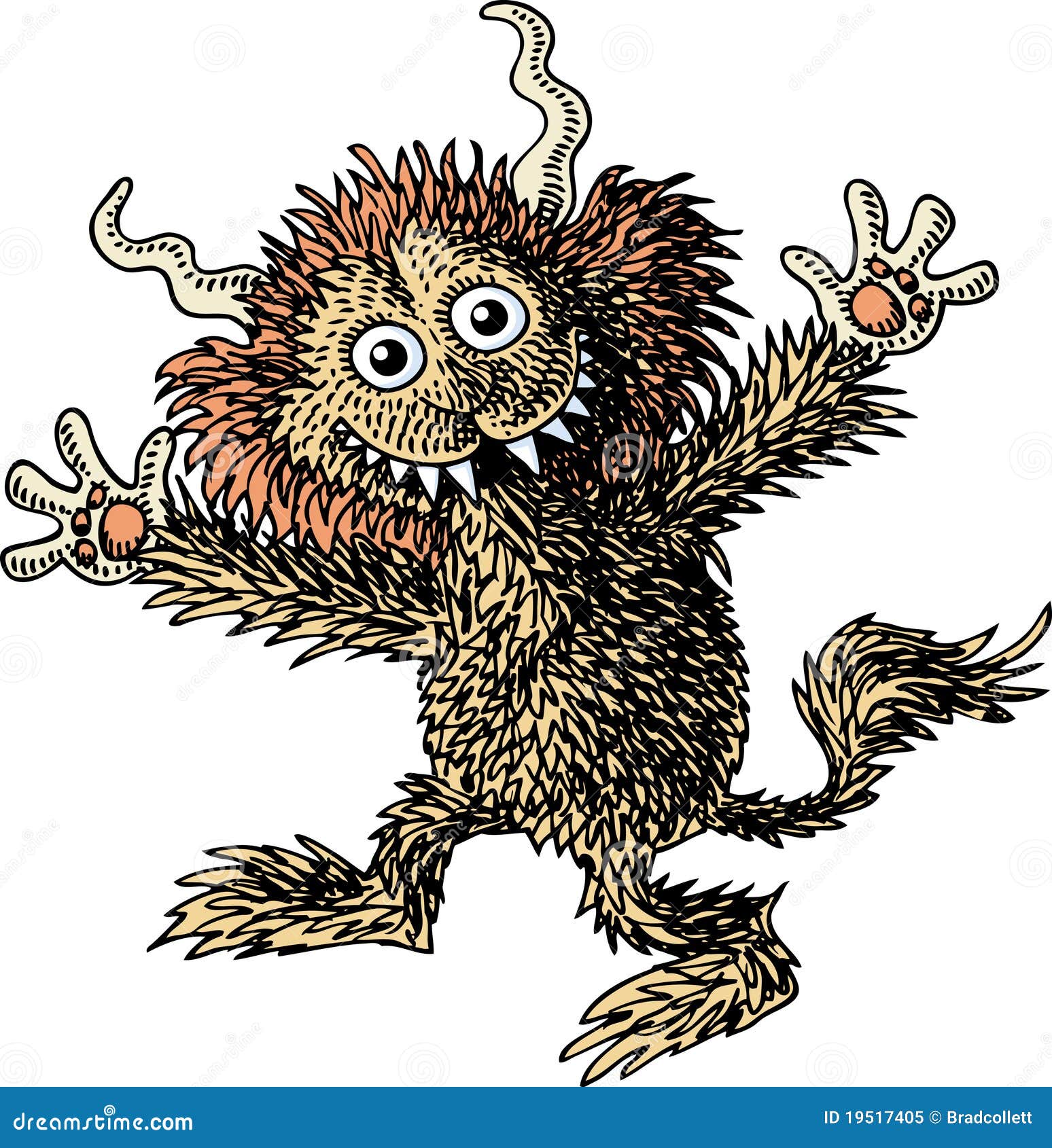 Monster stock vector. Illustration of whistle, wild, moving - 19517405