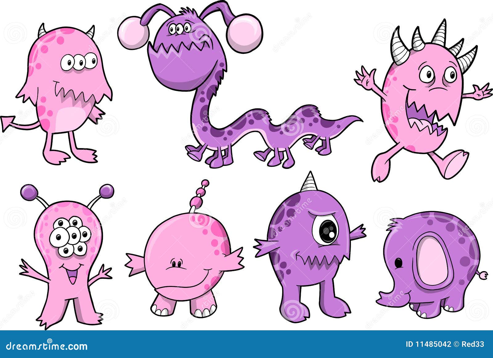 Monster Alien set stock vector. Illustration of nasty - 11485042